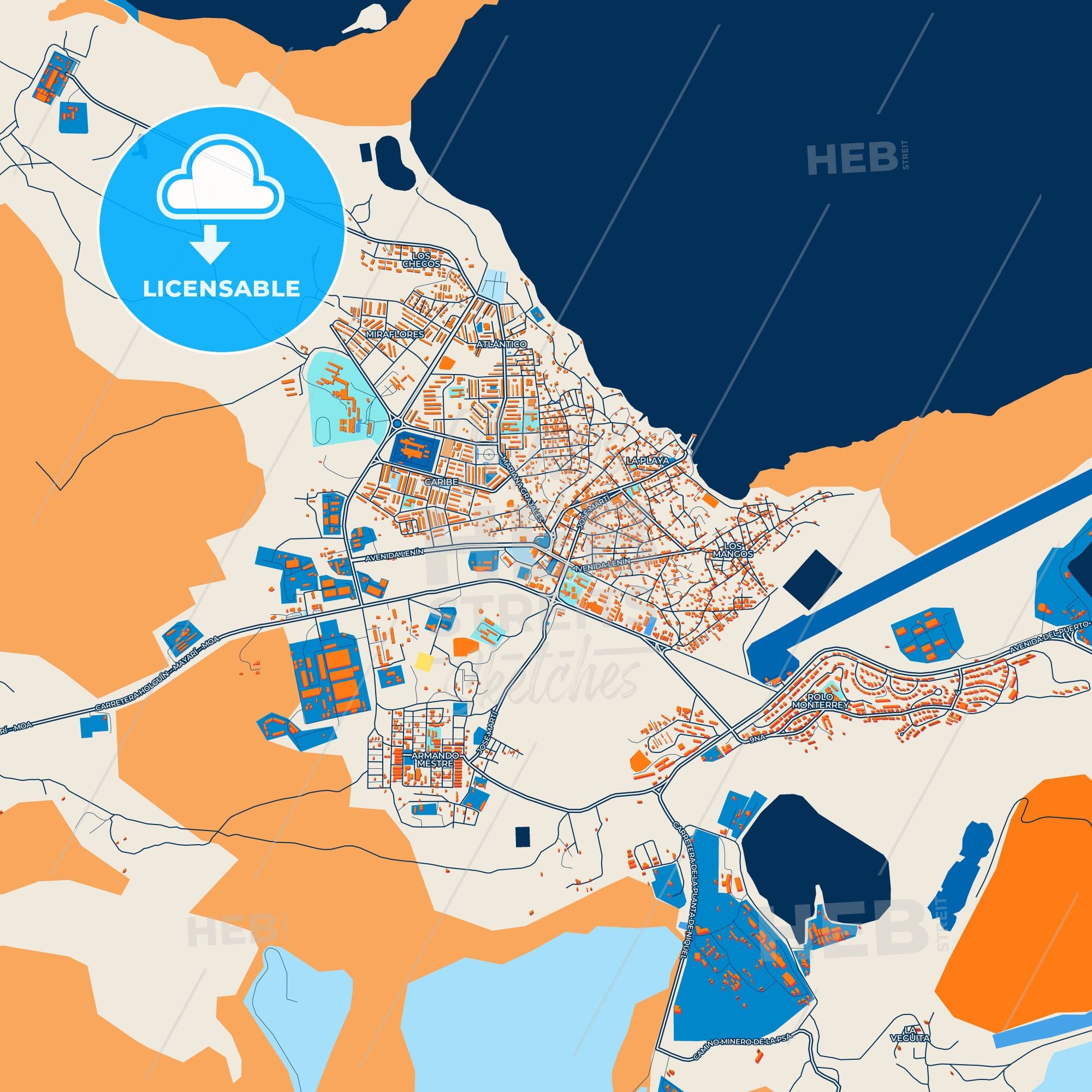 Colorful Moa Street Map - Digital Download – HEBSTREITS