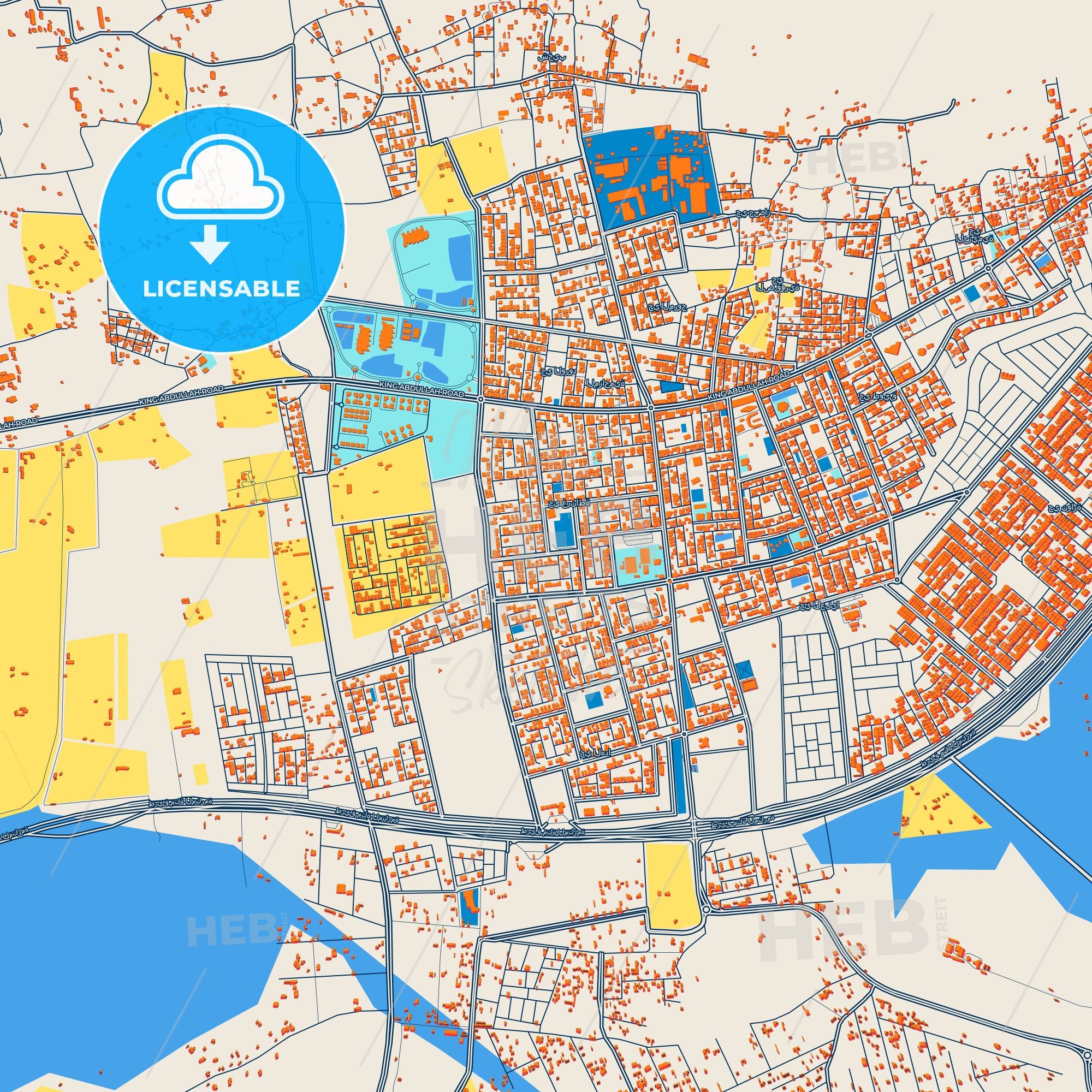Colorful Muzahmiyya Street Map - Digital Download – HEBSTREITS