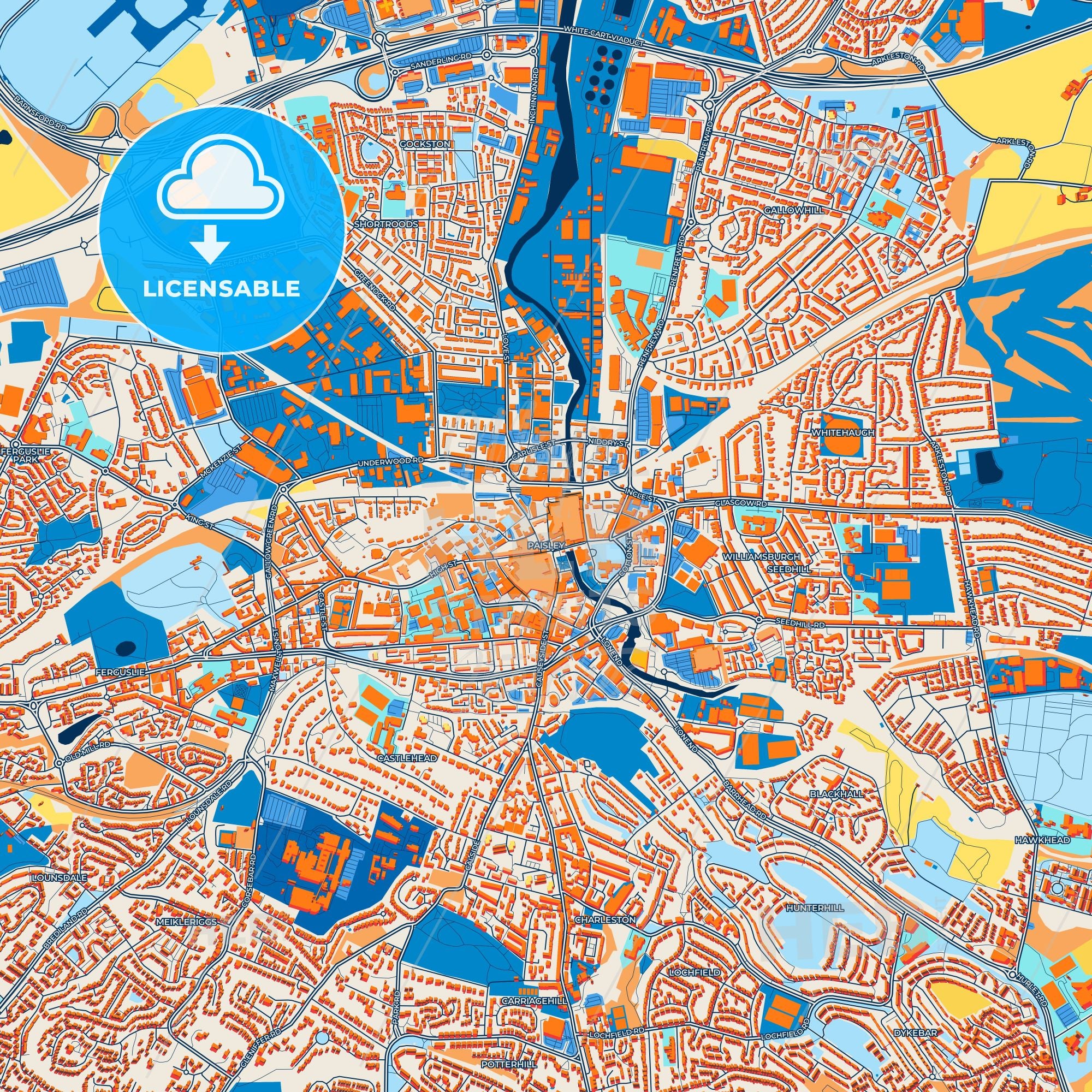 Colorful Paisley Street Map - Digital Download – HEBSTREITS