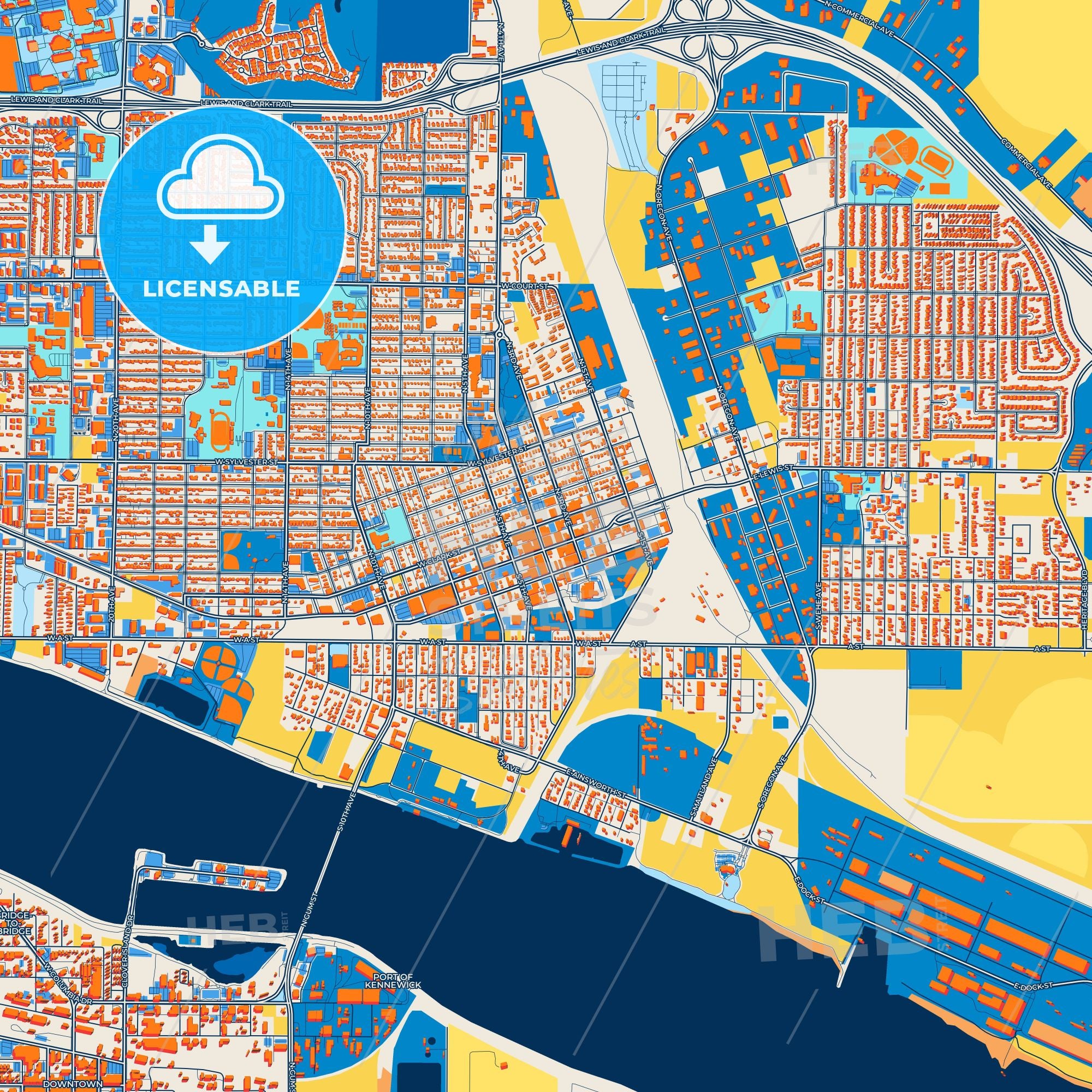 Colorful Pasco Street Map - Digital Download – HEBSTREITS