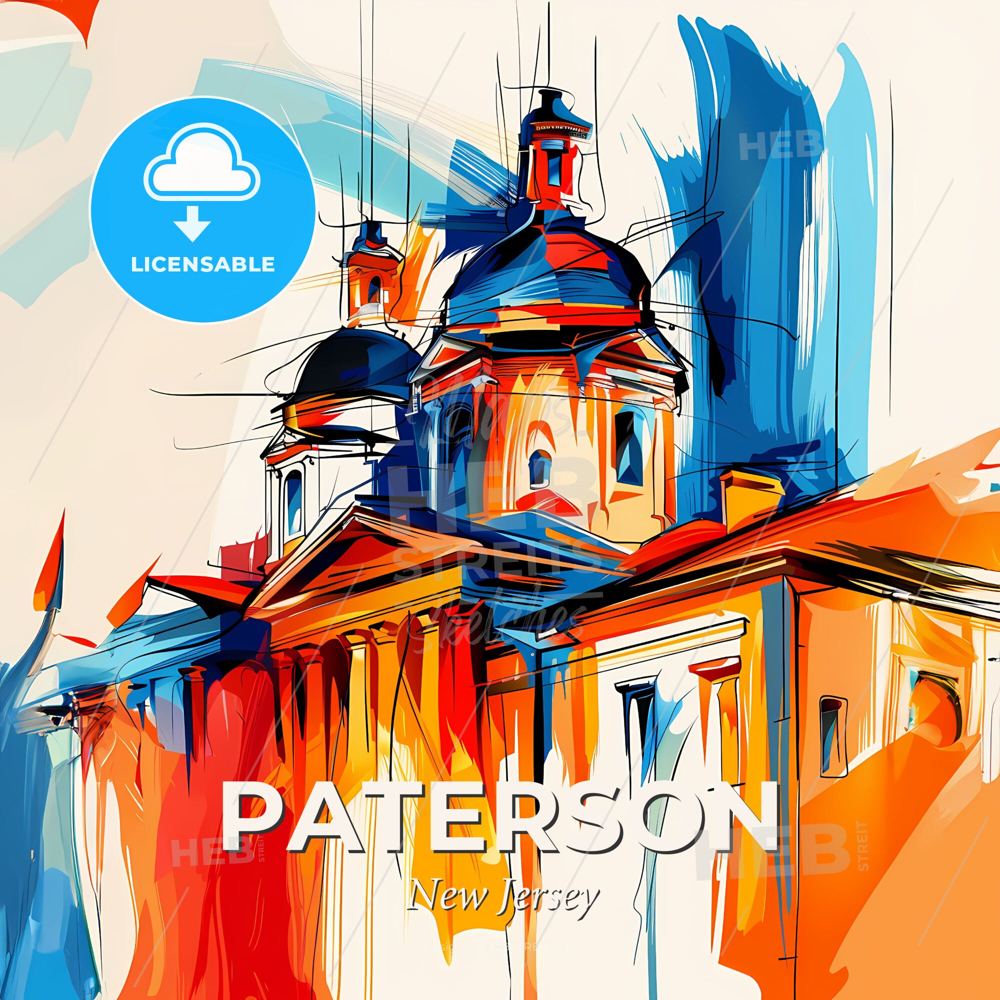 Vibrant Paterson, New Jersey - A Painting Of A Building – HEBSTREITS