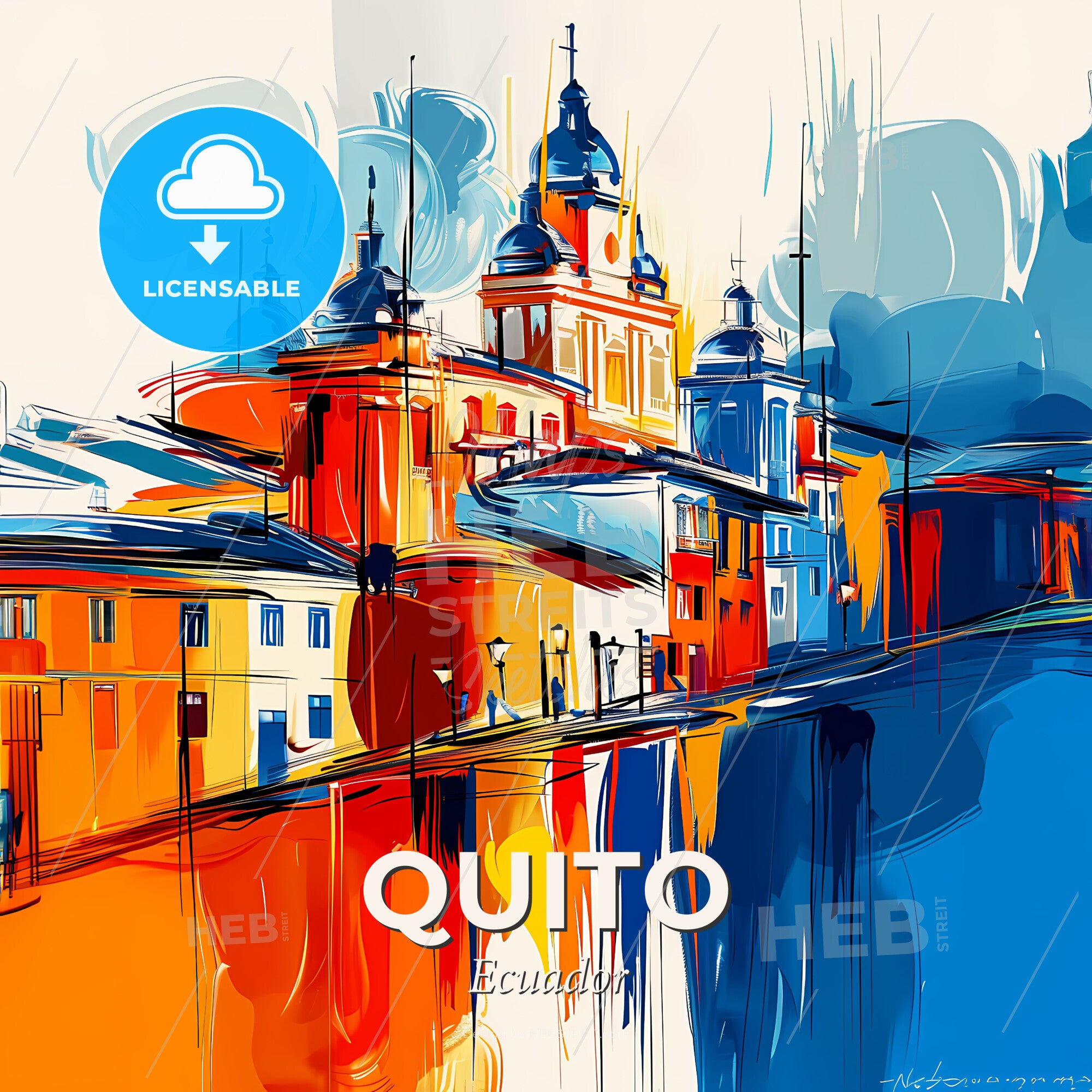 Vibrant Quito, Ecuador - A Painting Of A Colorful City – HEBSTREITS