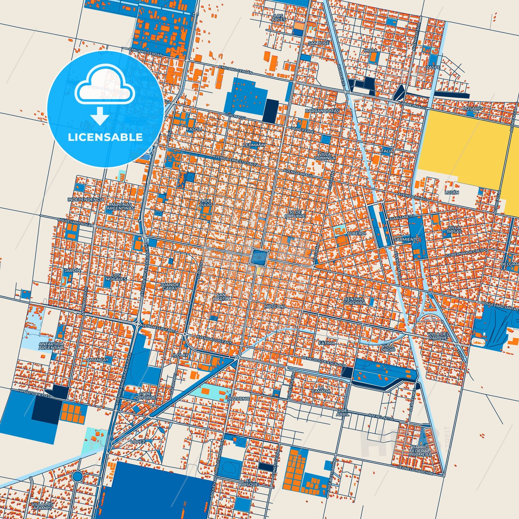 Colorful Rafaela Street Map - Digital Download – HEBSTREITS