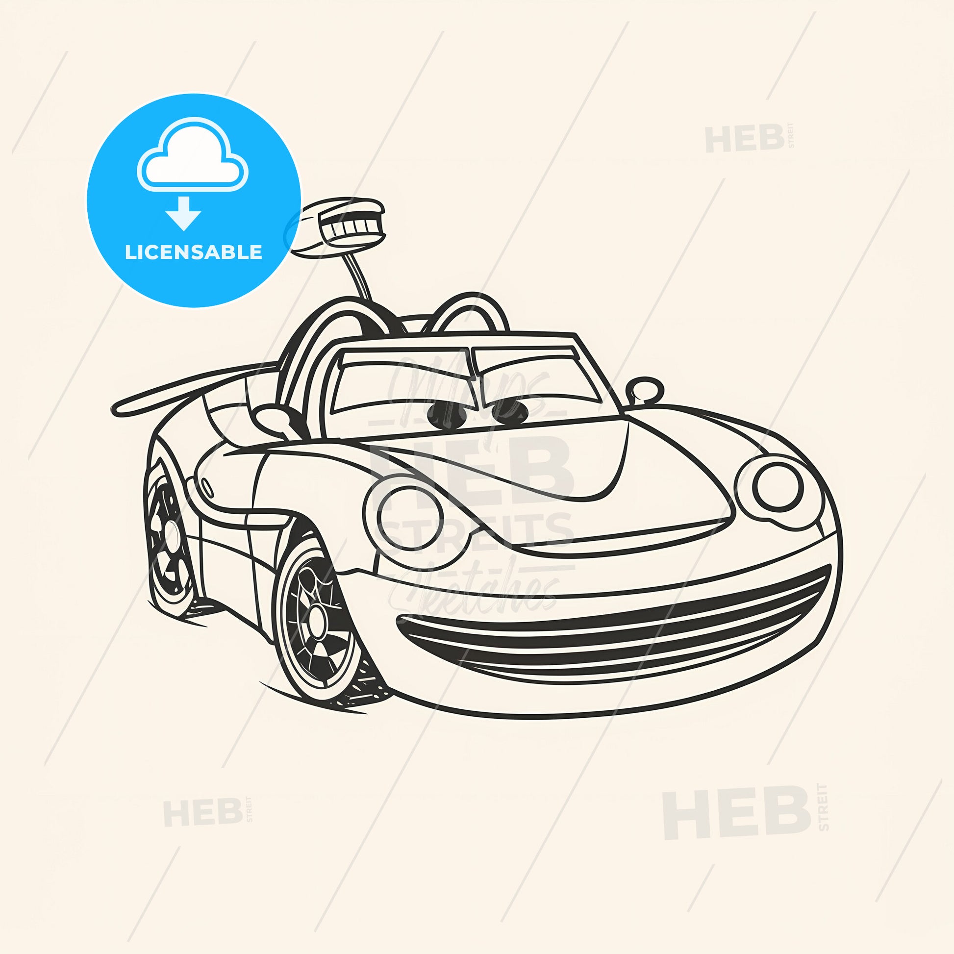 cartoon race cars coloring pages