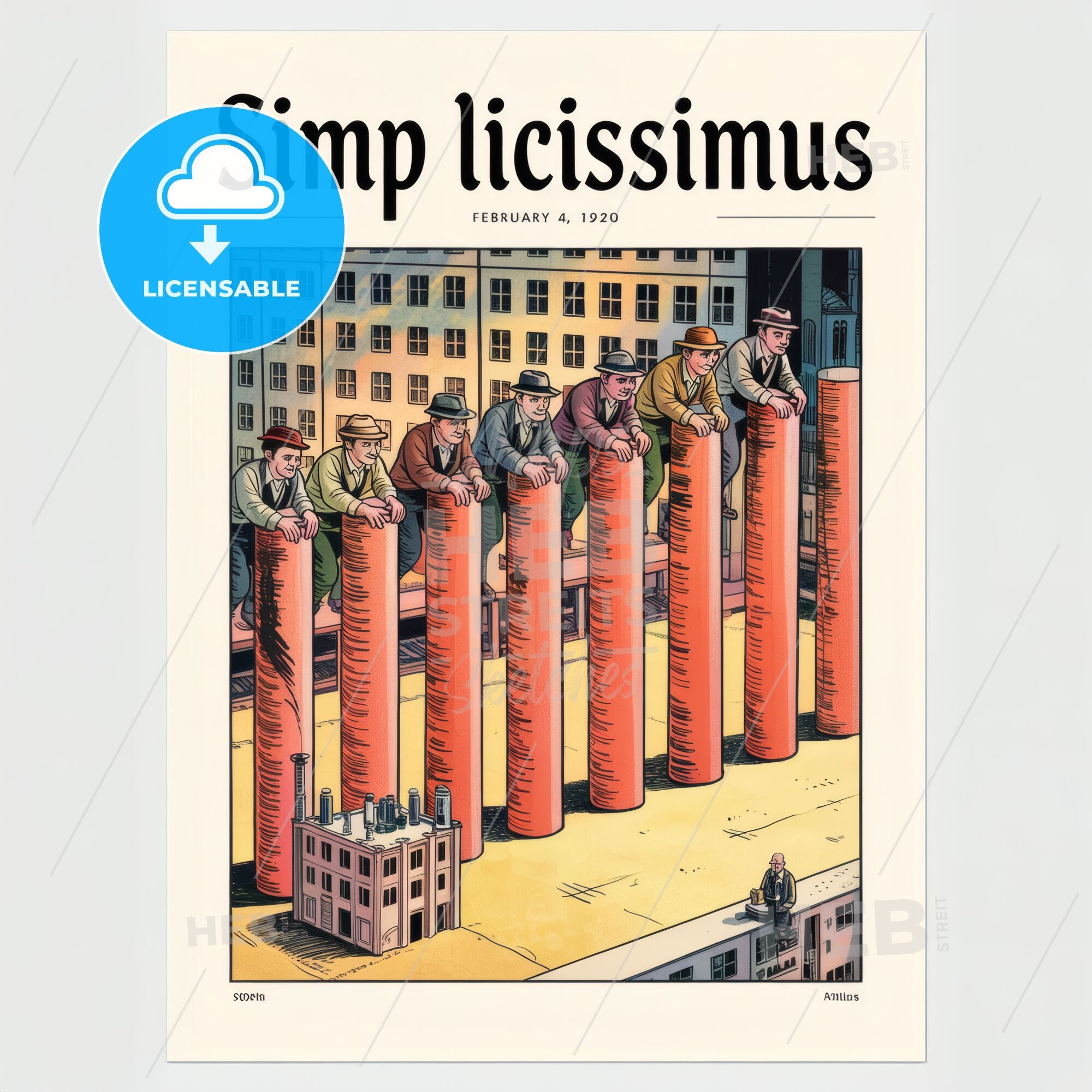 Rare 1920 Vintage German Political Cartoon: SIMP LICISSIMUS Cover Art ...