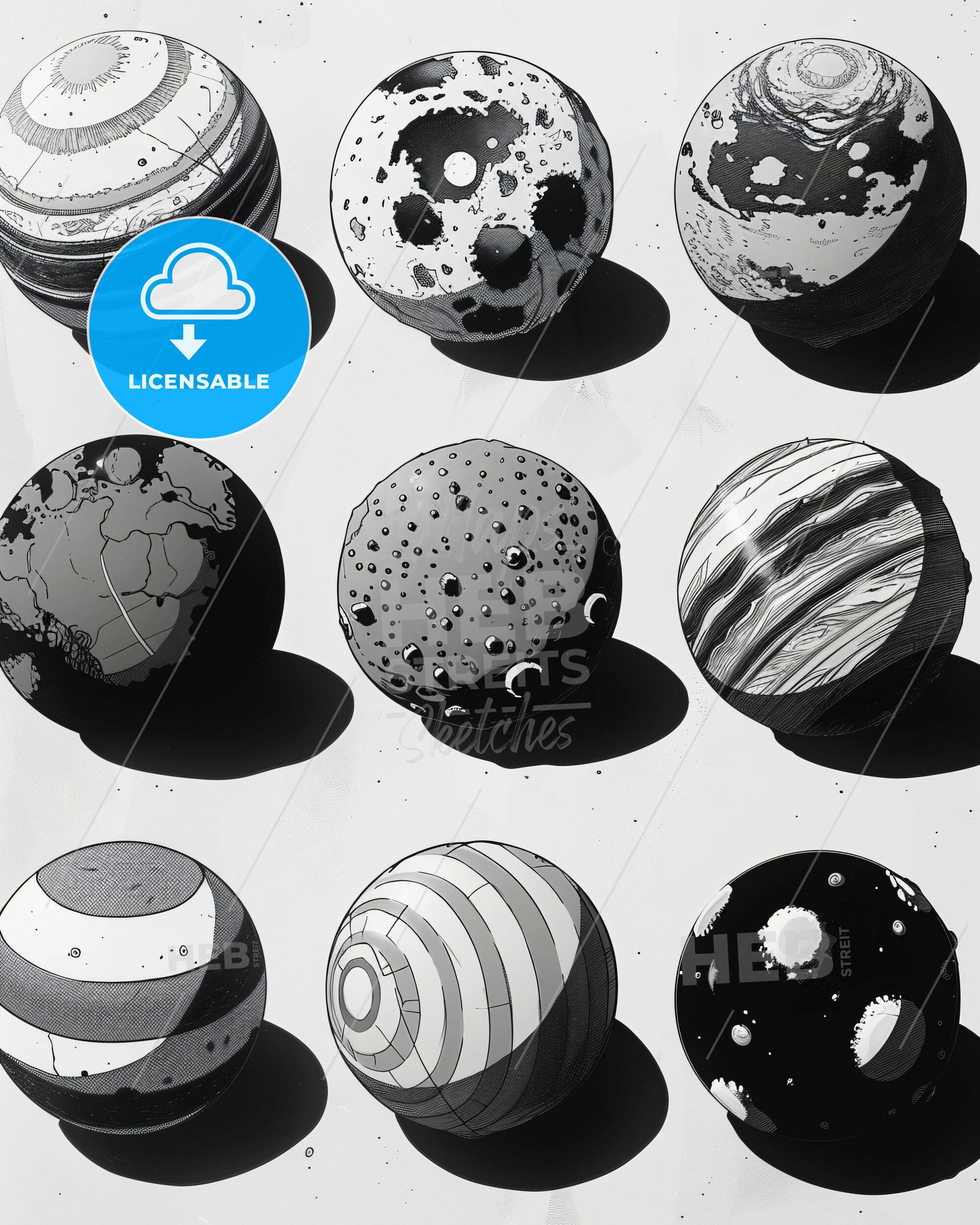 Celestial Cartography In Ink And Paper - A Group Of Planets With ...