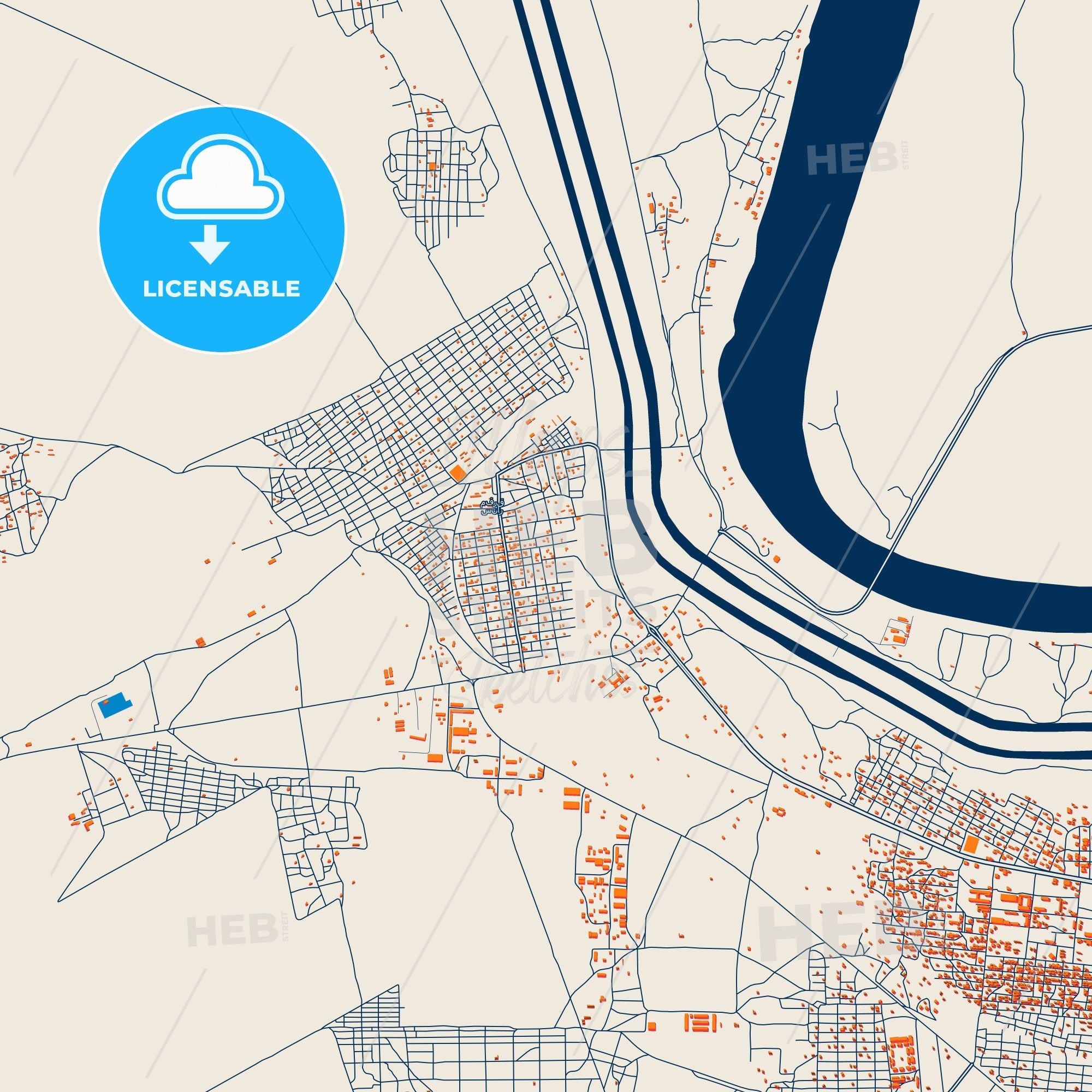 Colorful Sinnar Street Map With Labels And Buildings – HEBSTREITS
