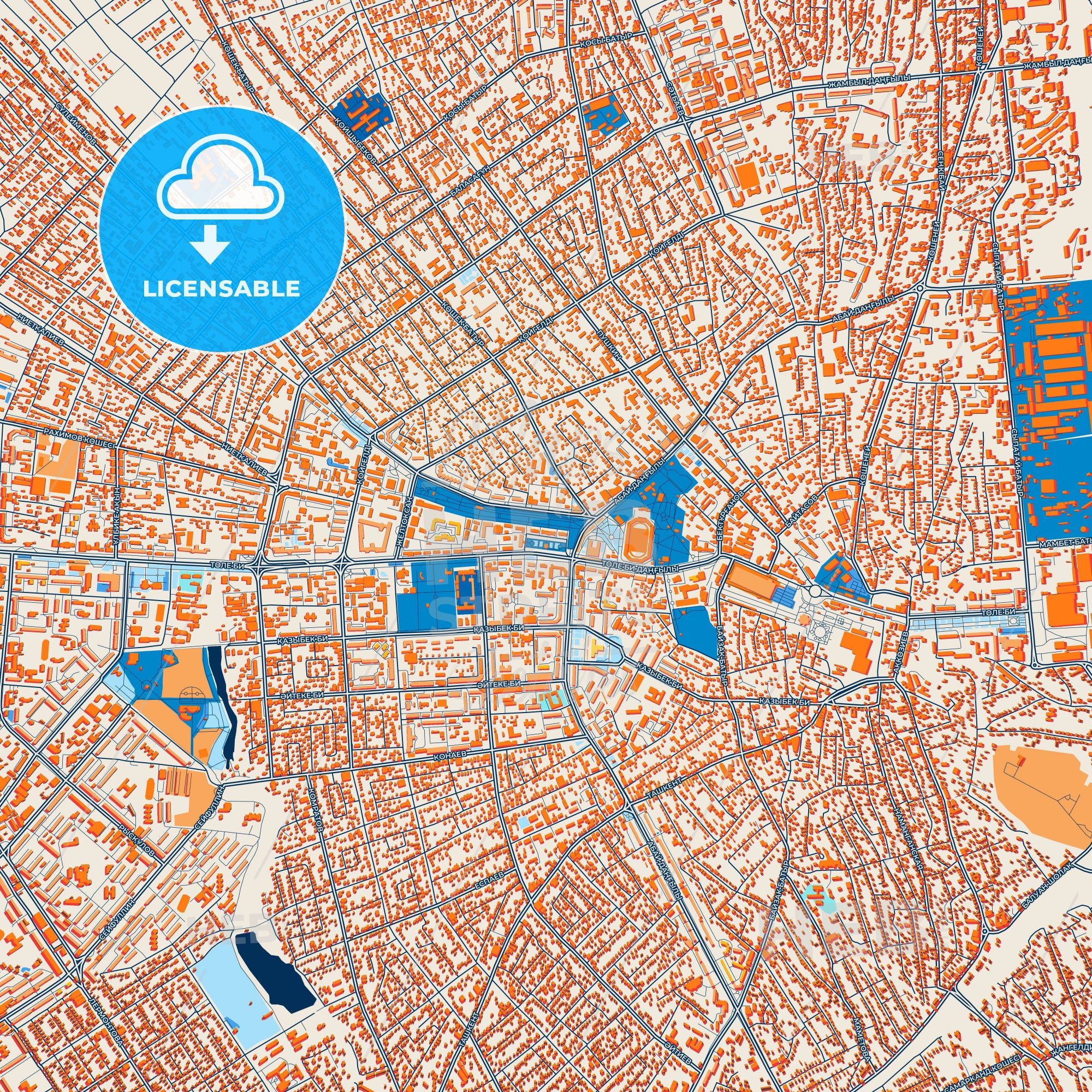 Colorful Taraz Street Map - Digital Download – HEBSTREITS
