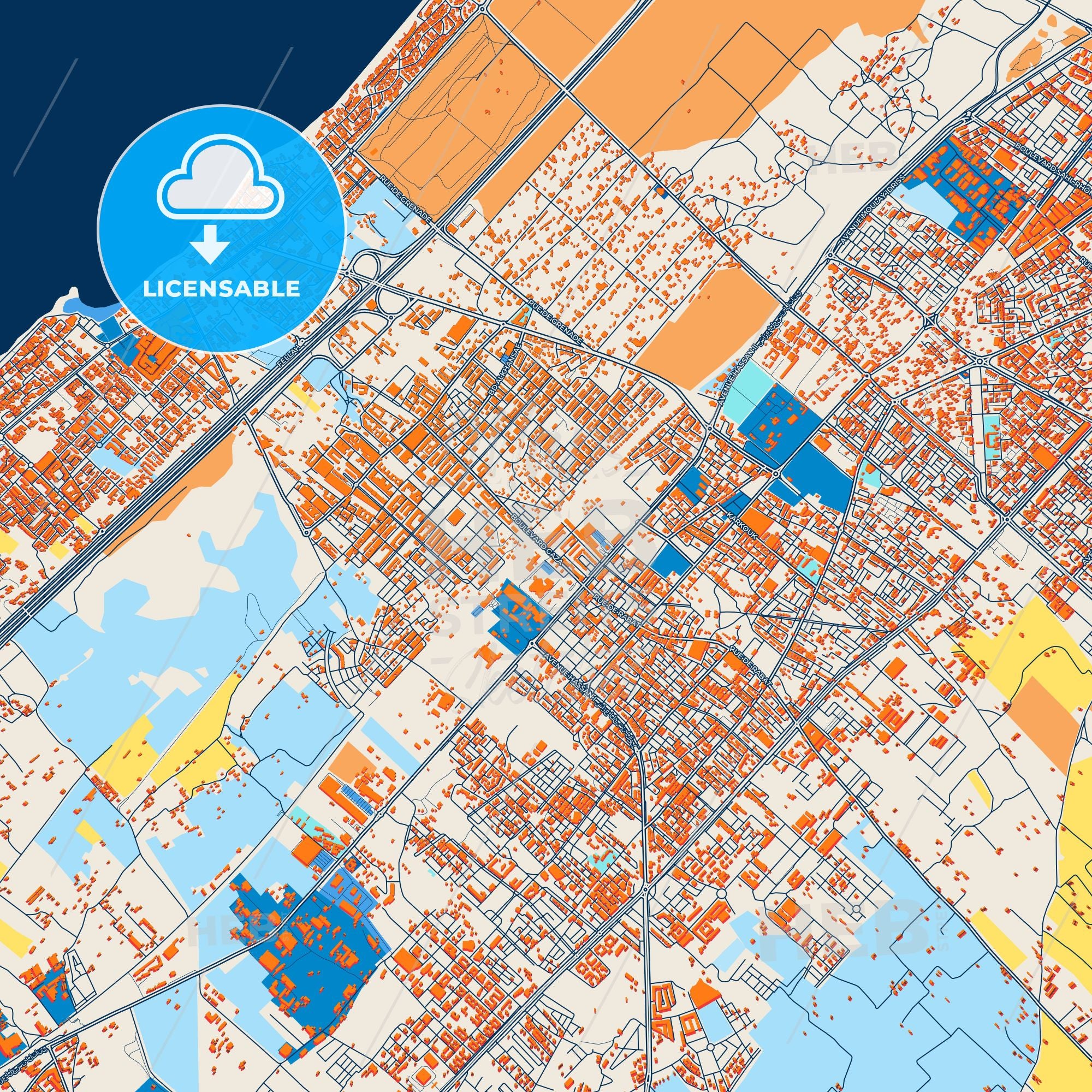 Colorful Temara Street Map - Digital Download – HEBSTREITS