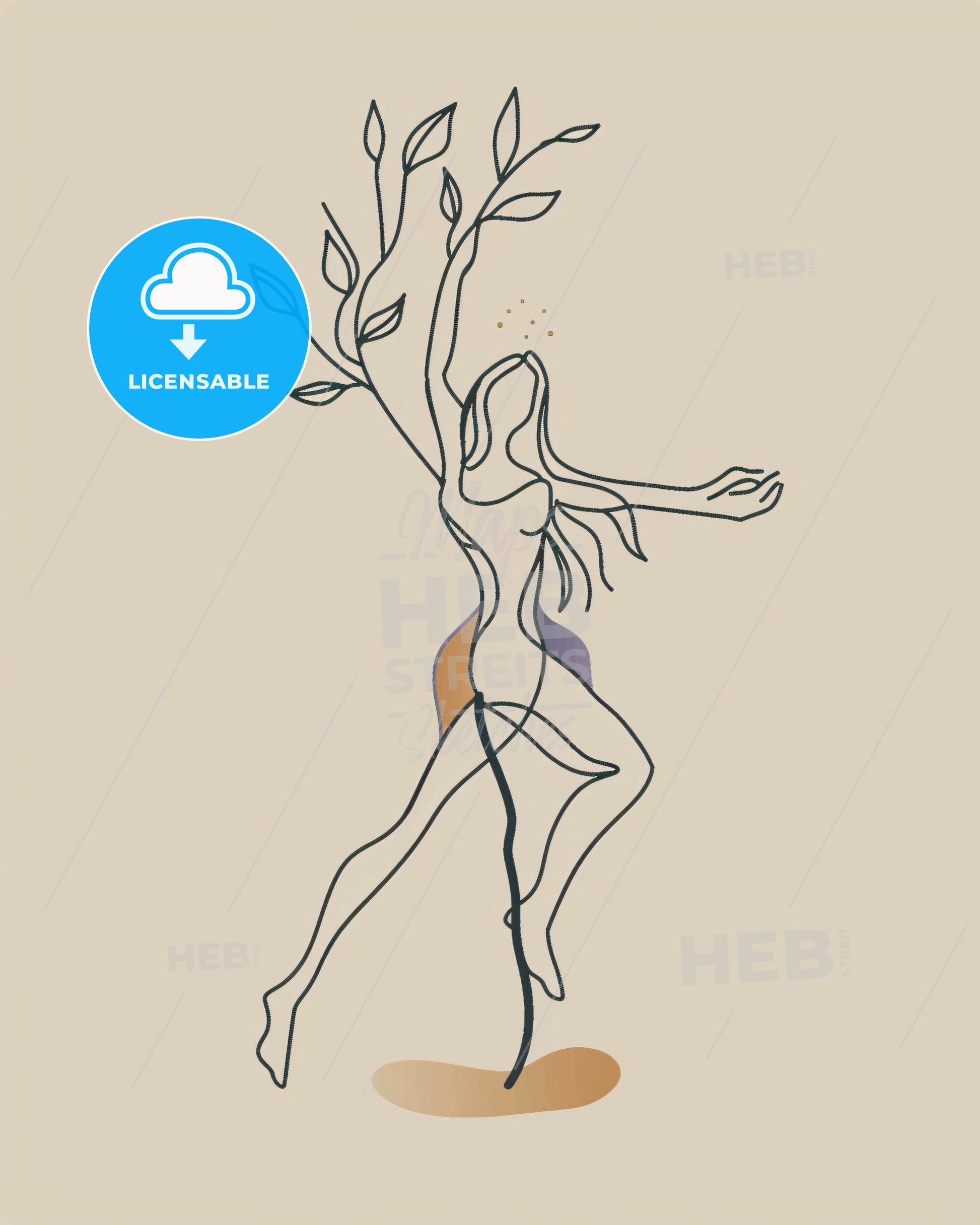 tree pose drawing