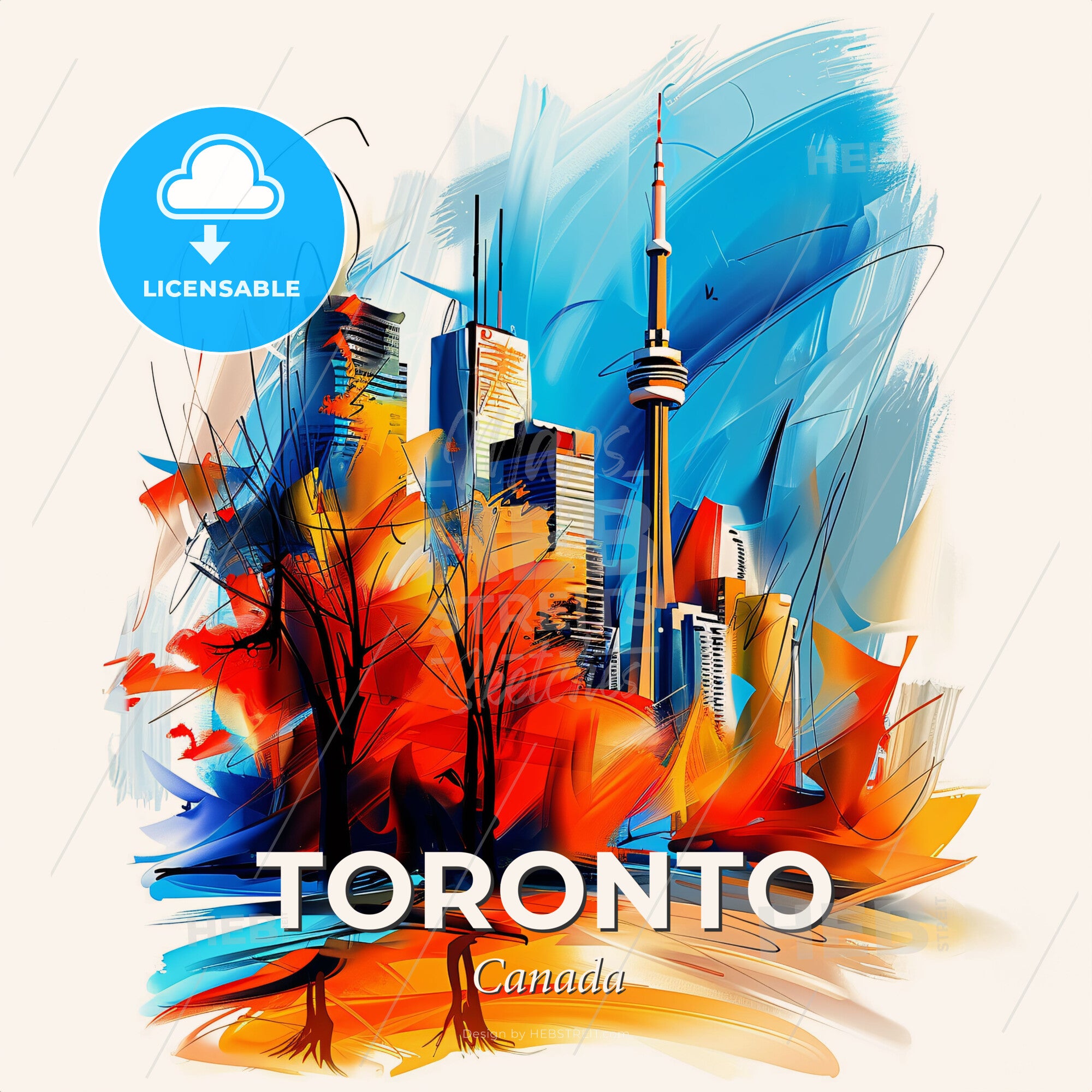 Vibrant Toronto, Canada, print template – HEBSTREITS