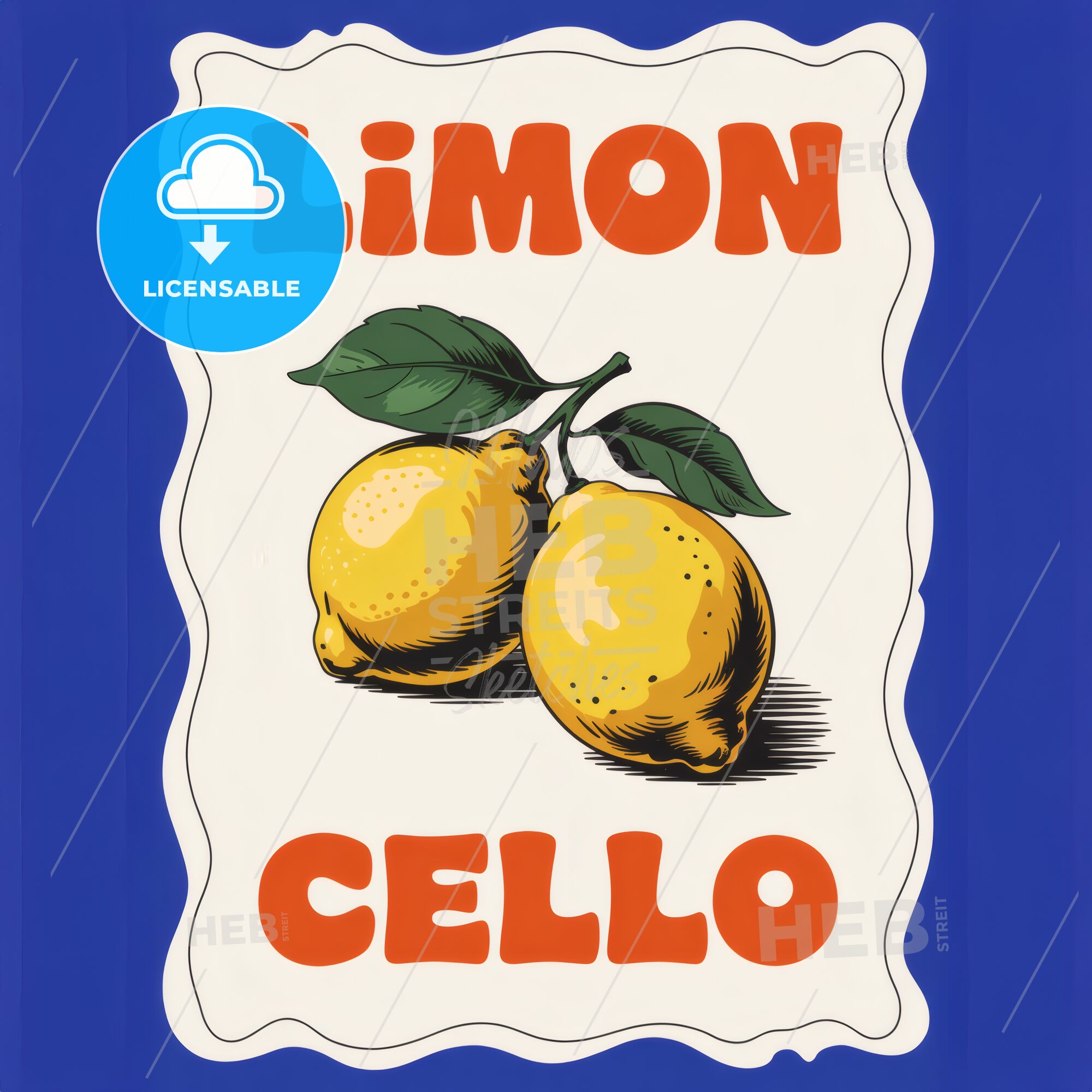 Vintage-Style LIMON & CELLO Lemon Poster - Retro Graphic Art Print for ...