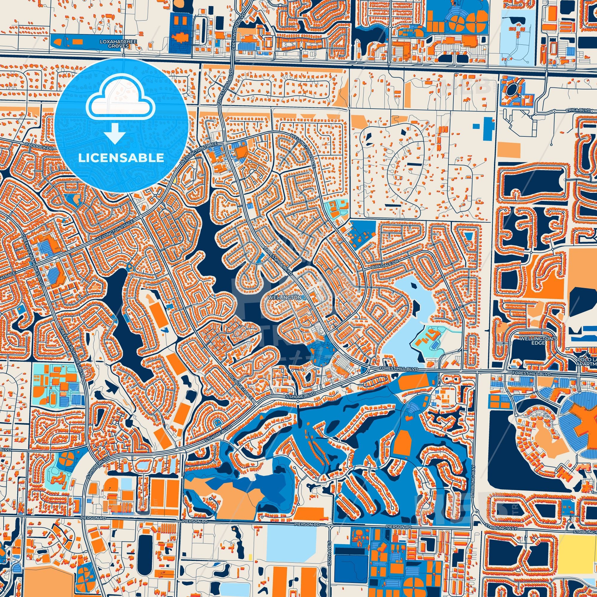 Colorful Wellington Street Map With Labels And Buildings – HEBSTREITS