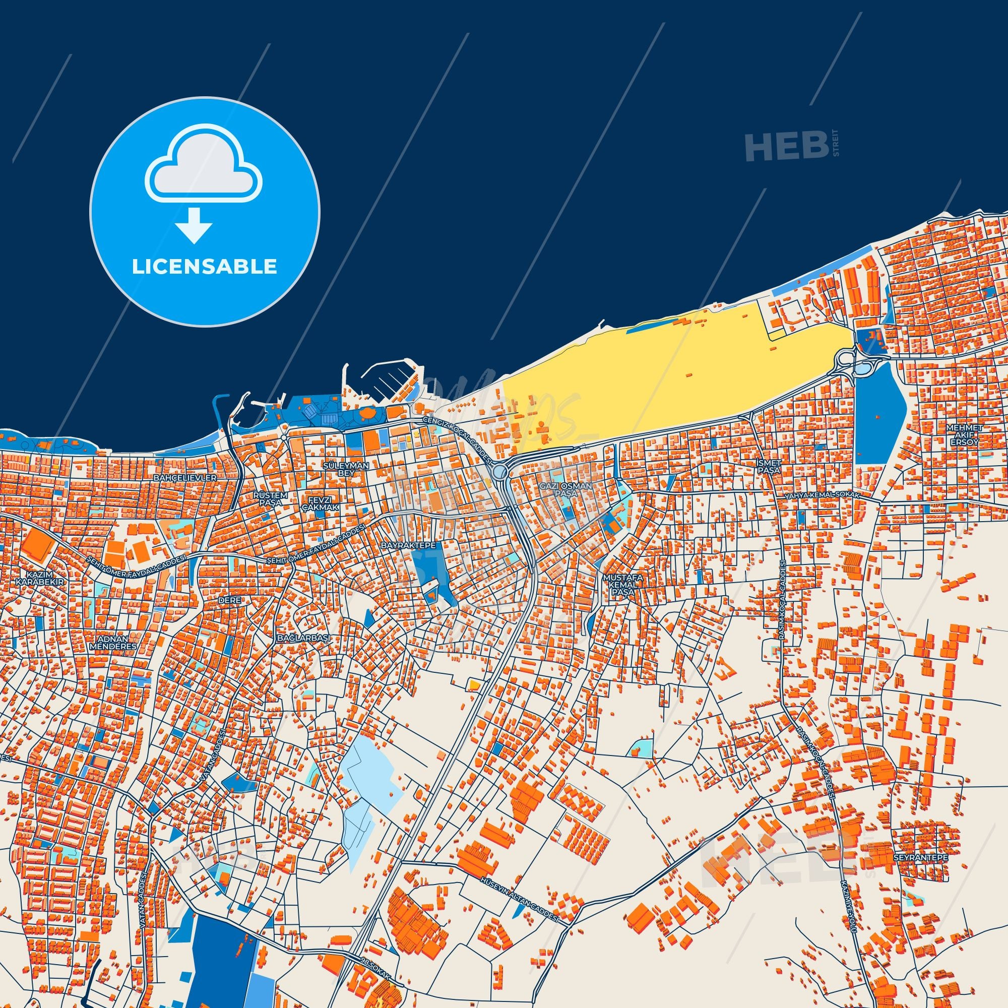Colorful Yalova Street Map - Digital Download – HEBSTREITS