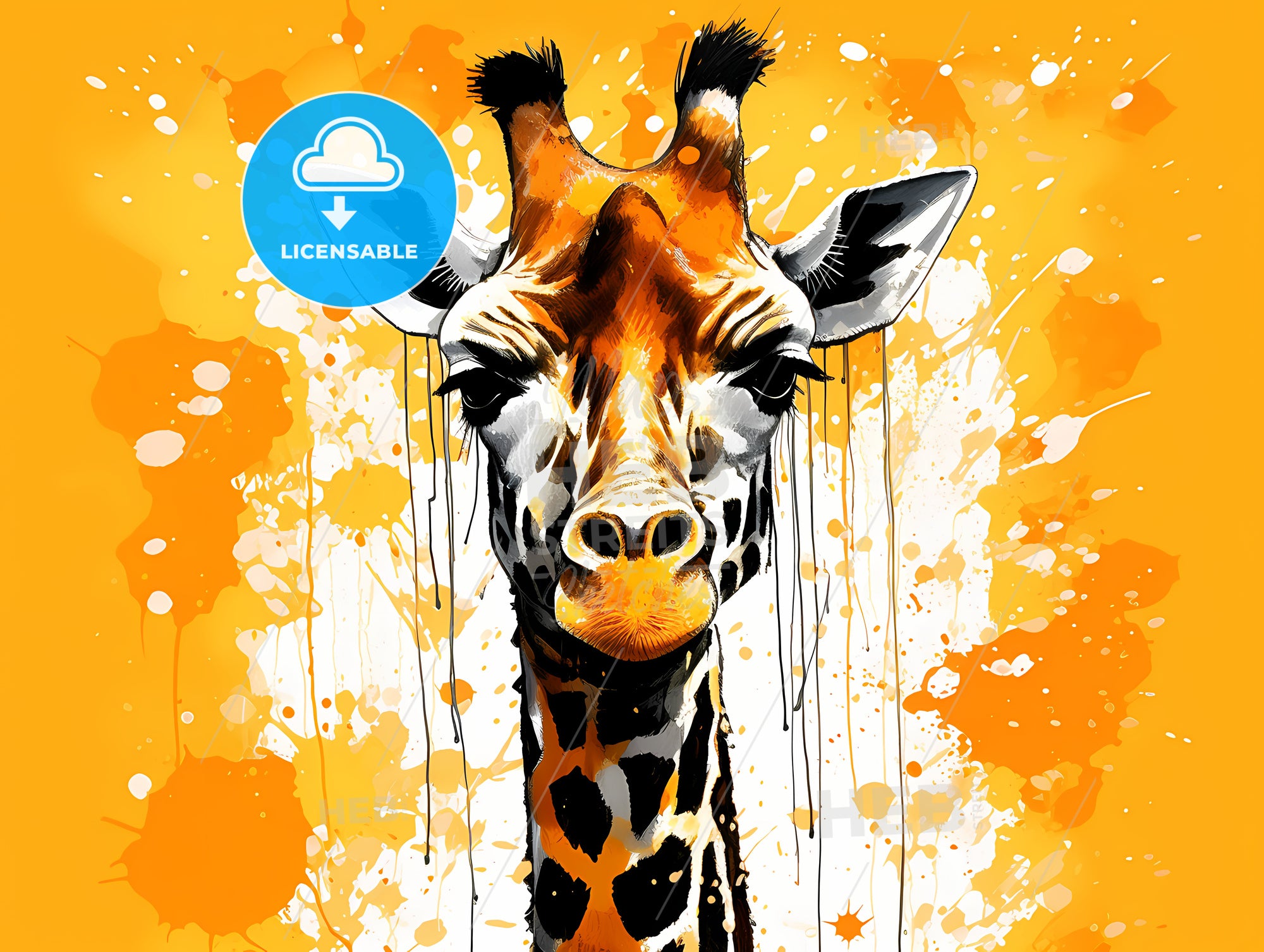 Giraffe With Dripping Paint – HEBSTREITS