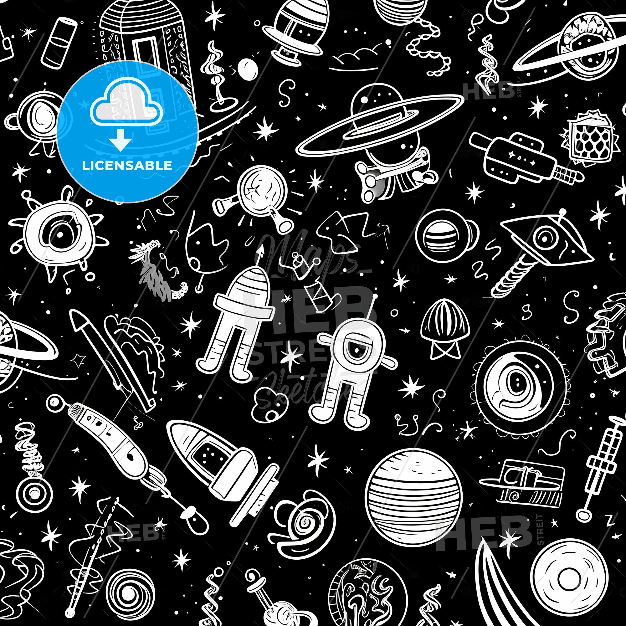 Black And White Space Pattern – HEBSTREITS