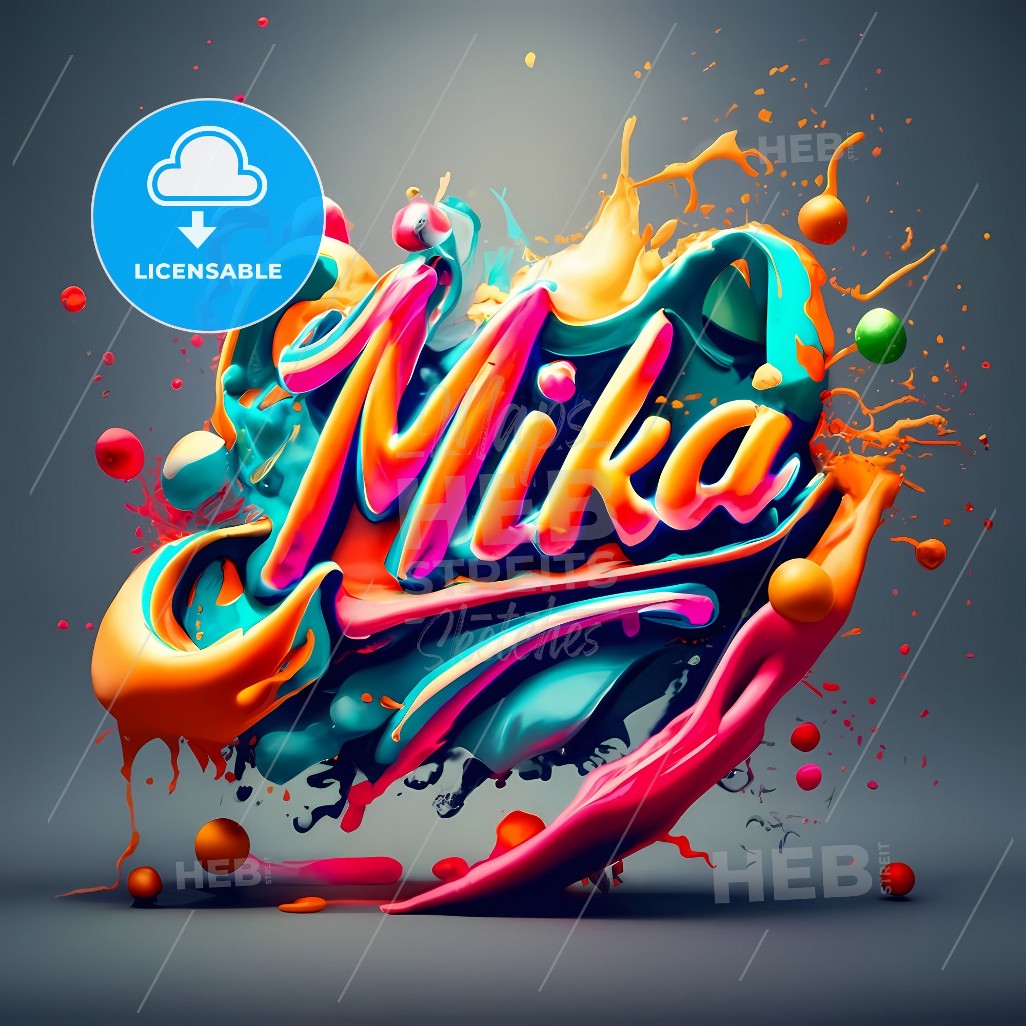 Mika - A Colorful Paint Splashing In A Shape Of A Word – HEBSTREITS