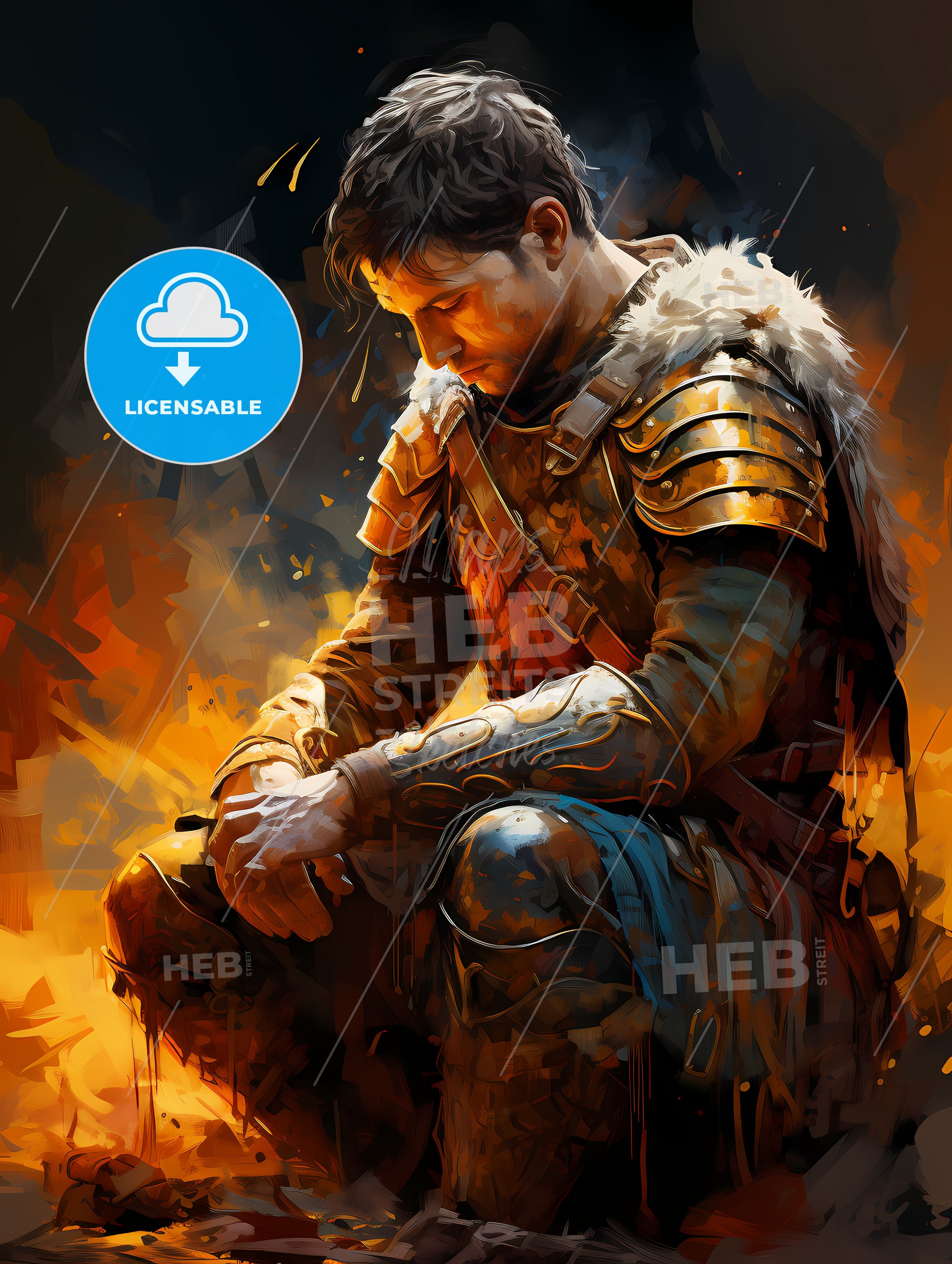 Portrait Of Roman Soldier Praying While – HEBSTREITS