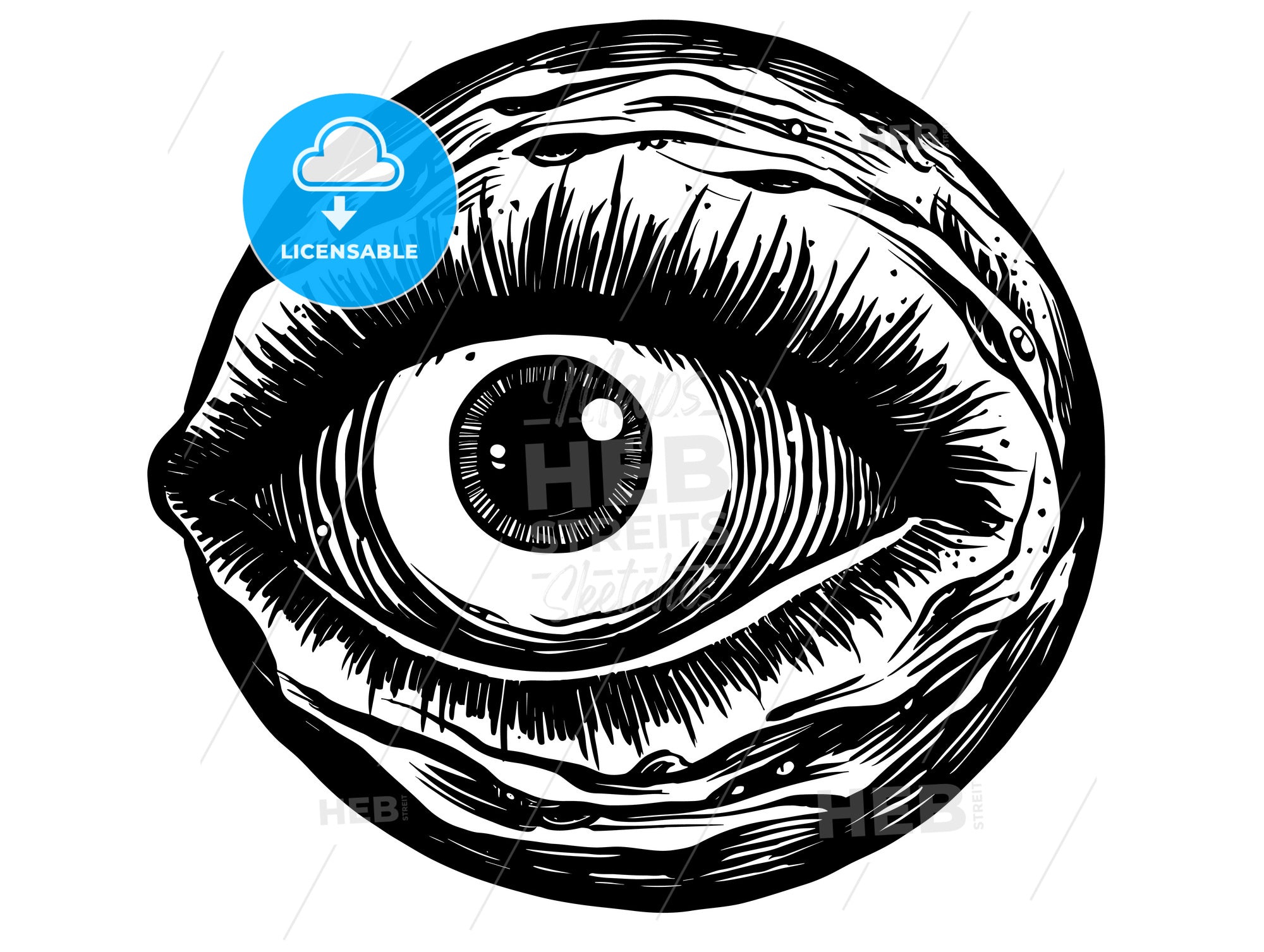 Pen And Ink Illustration Of An Eyeball Man. – HEBSTREITS
