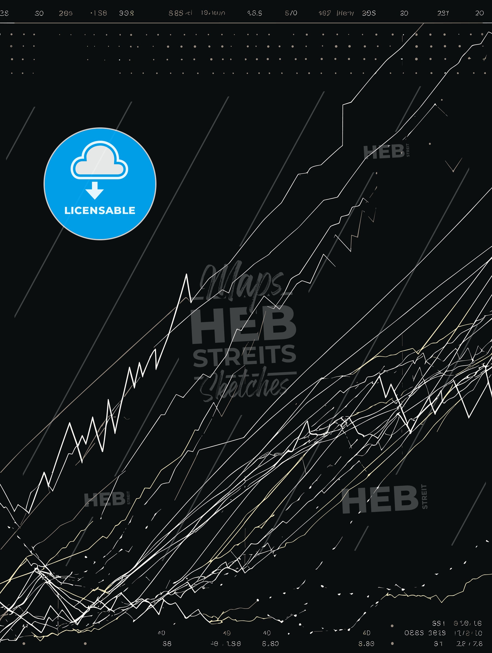 Financial Charts Poster - HEBSTREITS Stock Image