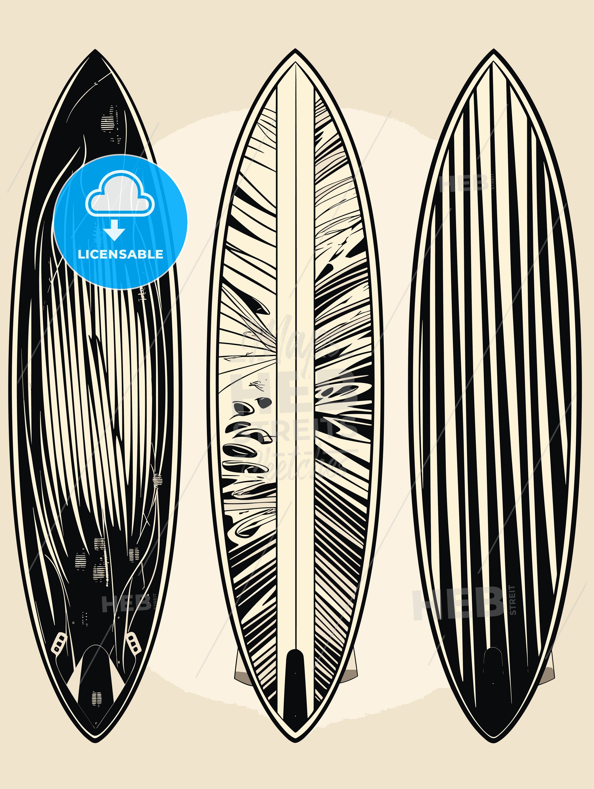 surfboard Poster - HEBSTREITS Stock Image