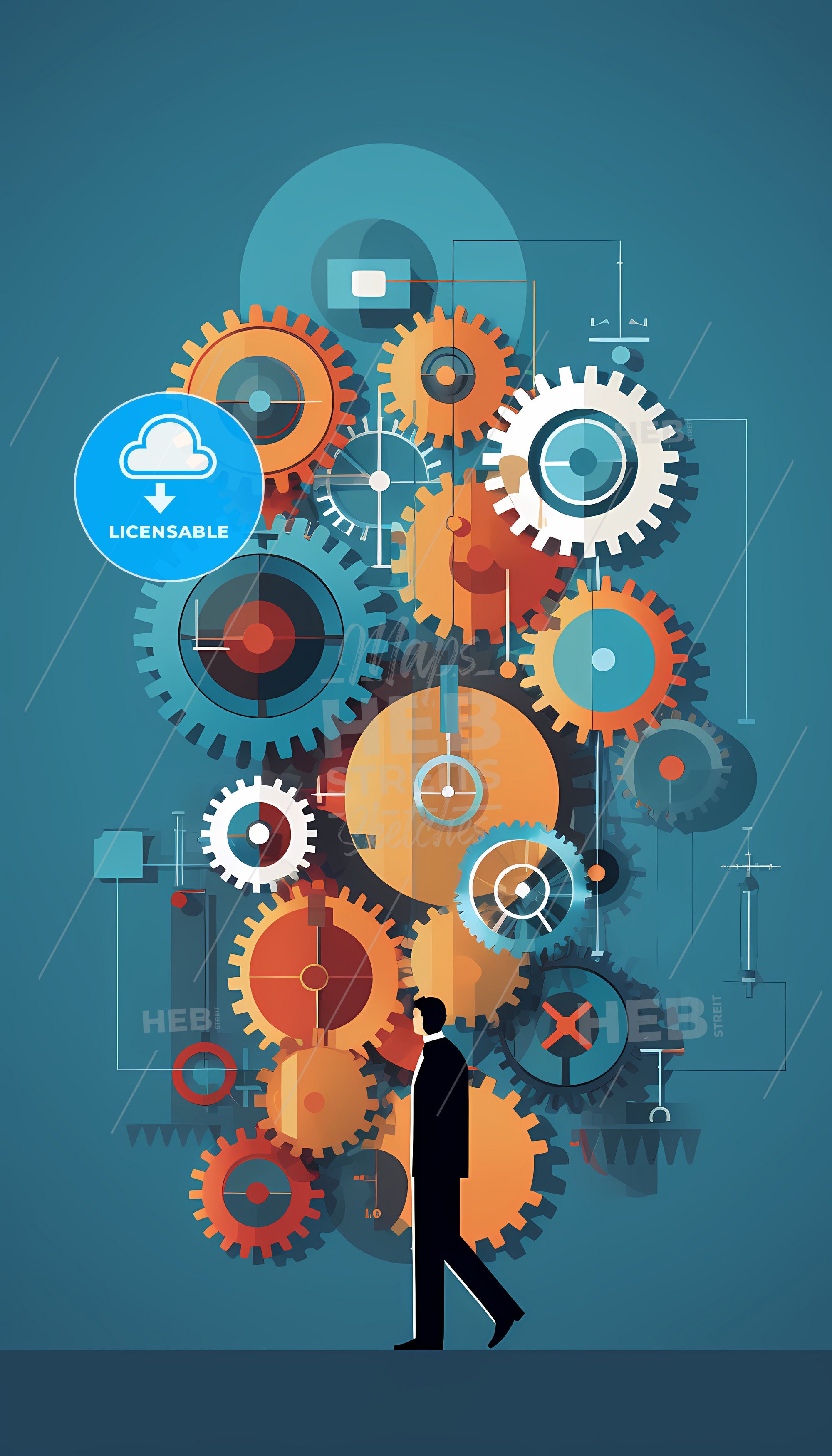 A Man Standing In Front Of A Large Group Of Gears – HEBSTREITS