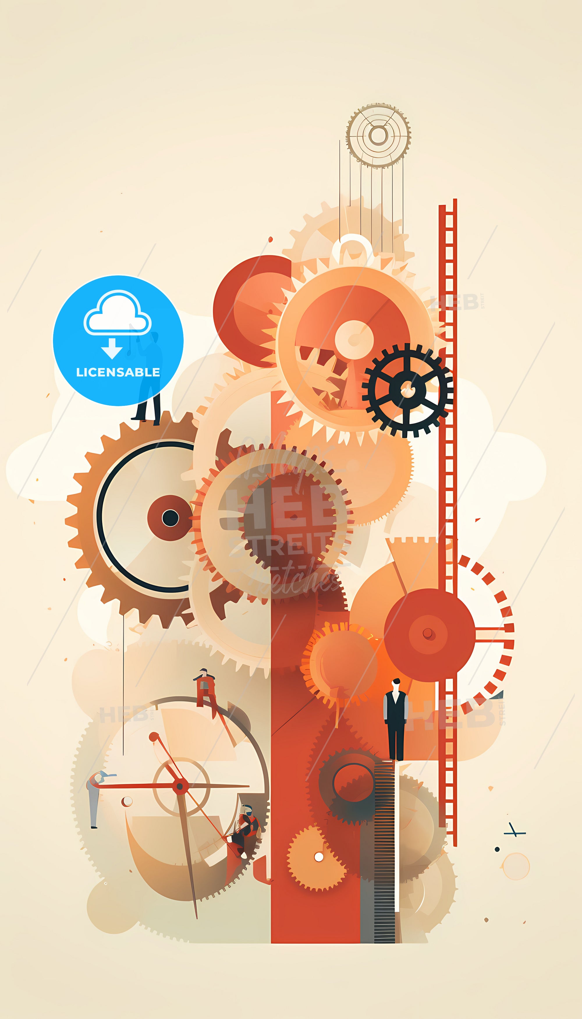 A Man Standing On A Gear – HEBSTREITS