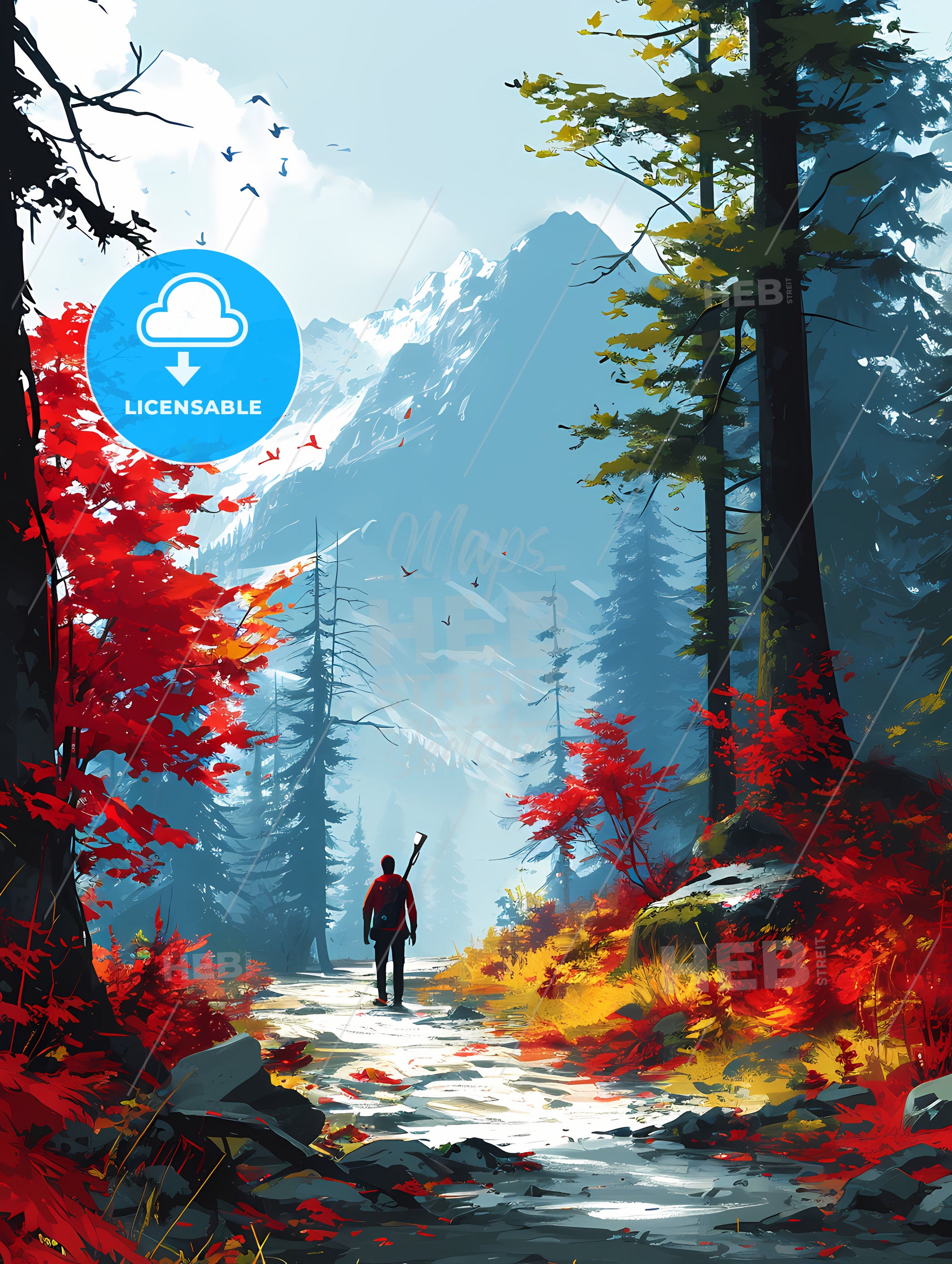 Traveling National Parks Around The World, A Man Walking On A Path In A ...