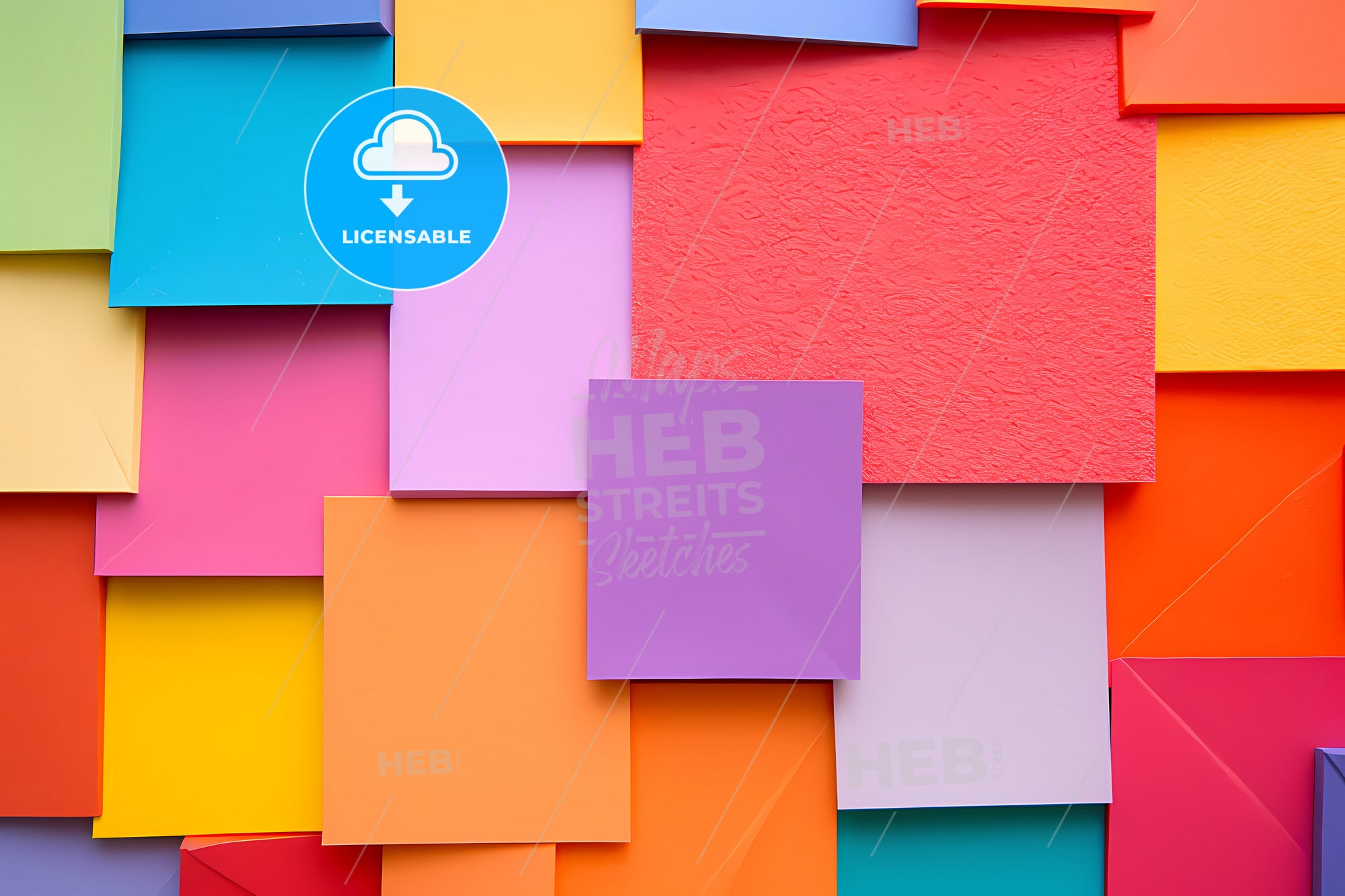 Image Of A Bright Colored Paper, A Group Of Colorful Squares – HEBSTREITS