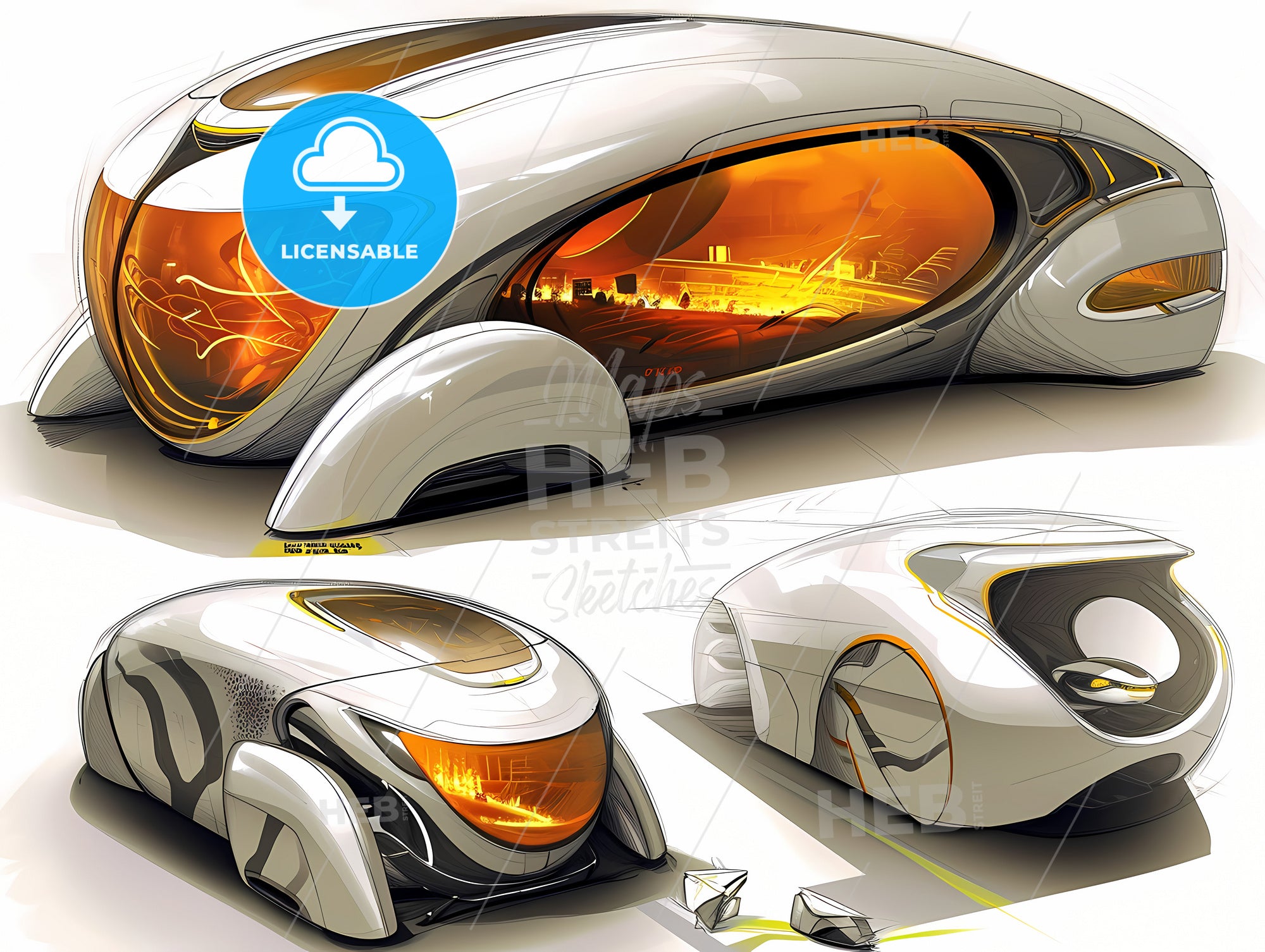 Bionic Design Of Coffee Machine, A Sketch Of A Futuristic Vehicle ...