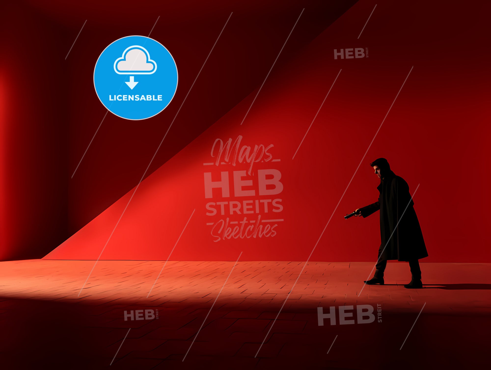 Police Shadow In Action With A Gun, A Man Holding A Gun – HEBSTREITS