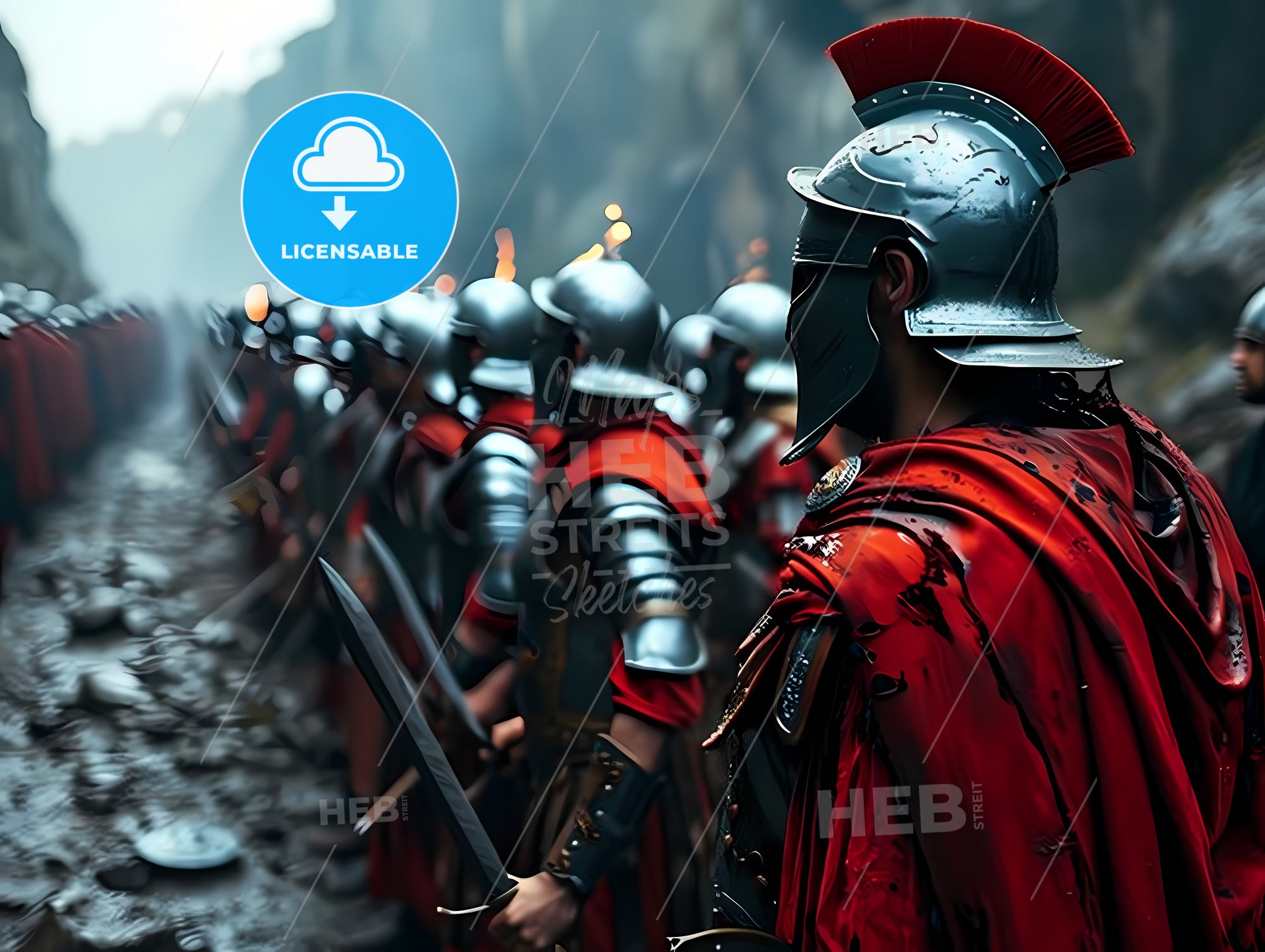 Historically Accurate Roman Legion, A Group Of Soldiers In Armor ...