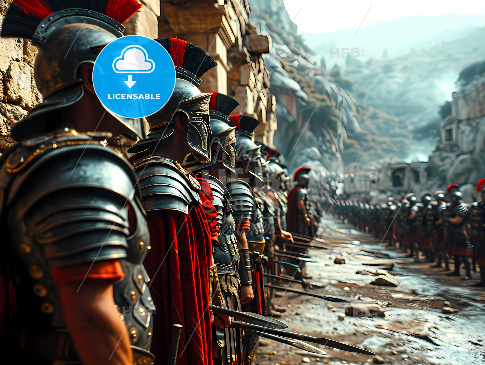 Historically Accurate Roman Legion, A Group Of Soldiers In Armor ...