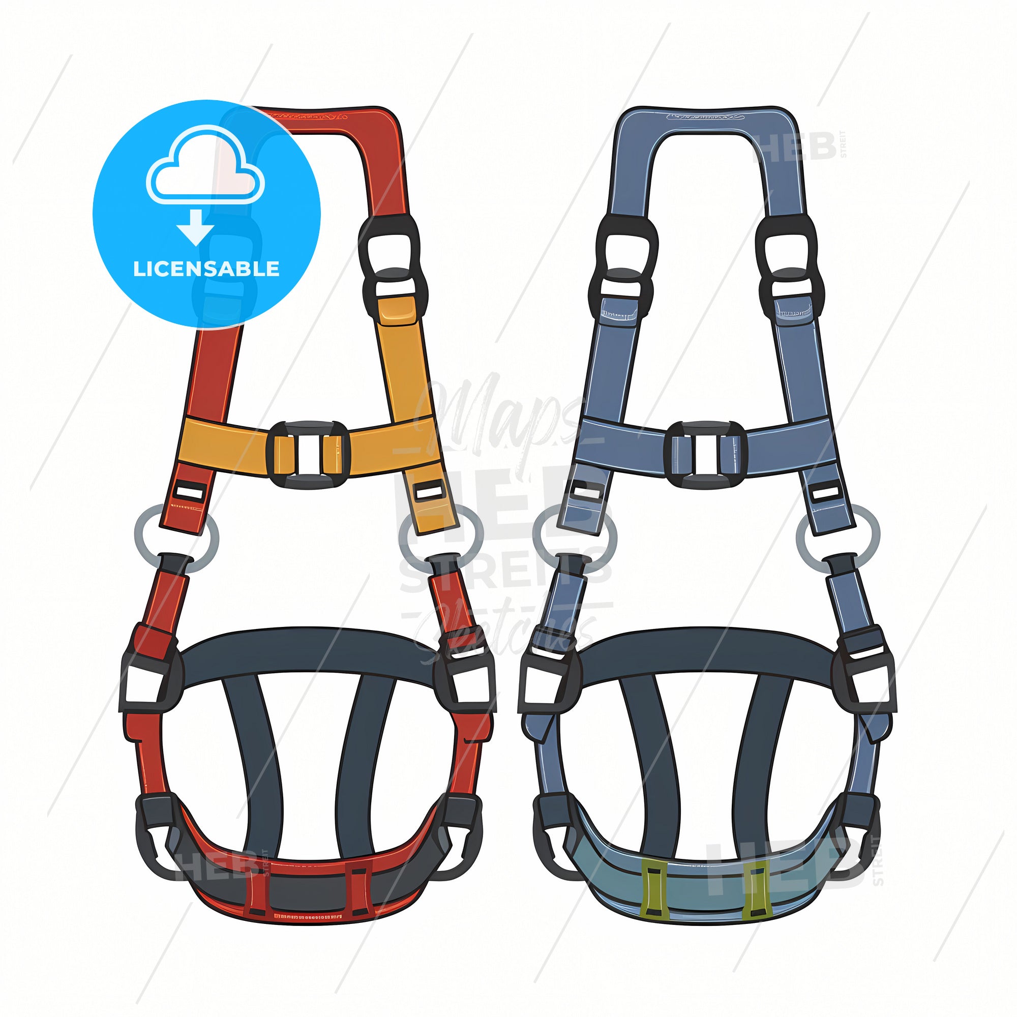 A Climbing Harness, A Colorful Harnesses With Straps - HEBSTREITS Stock ...