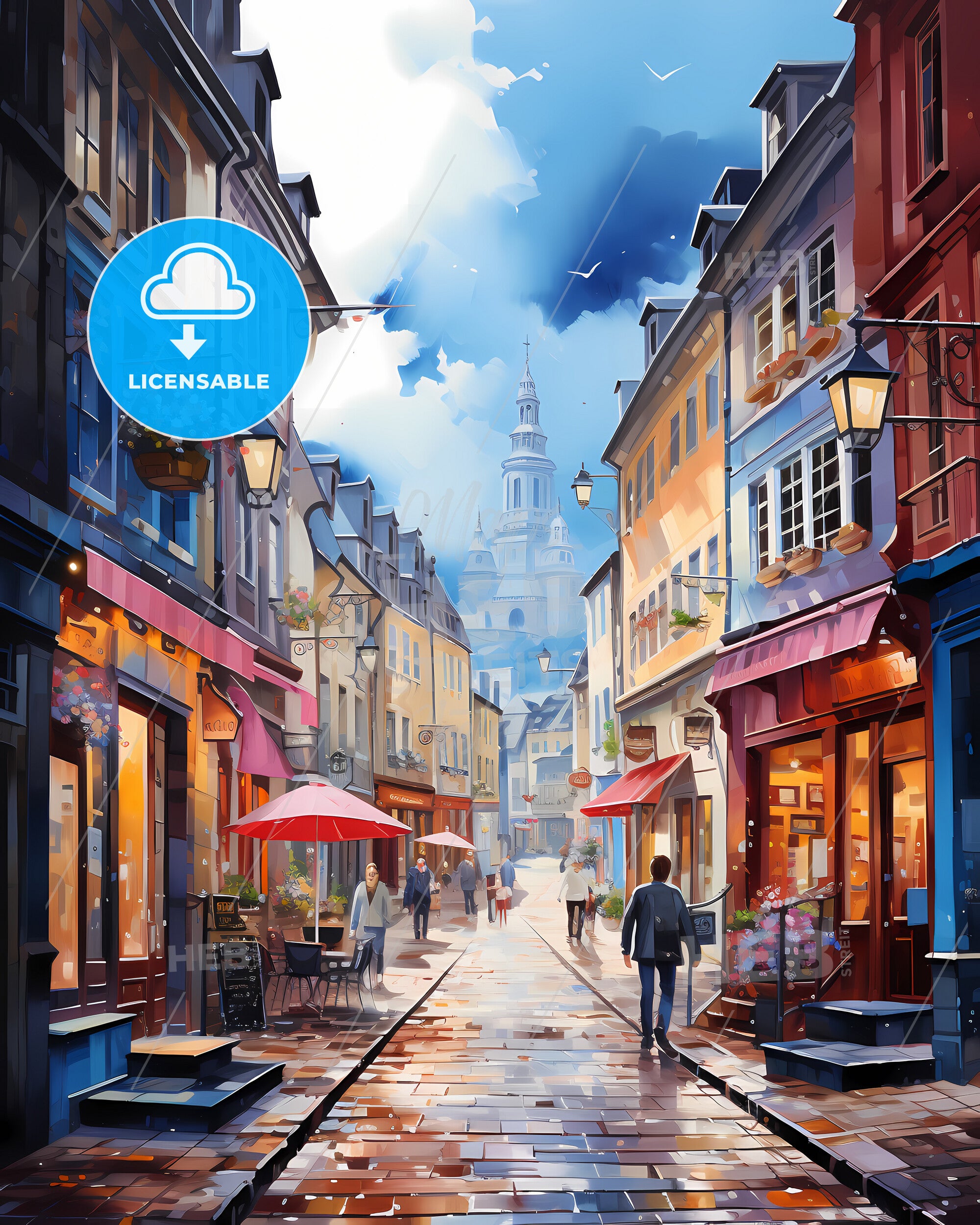 Limoges, France - A Street With People Walking Down It - HEBSTREITS ...