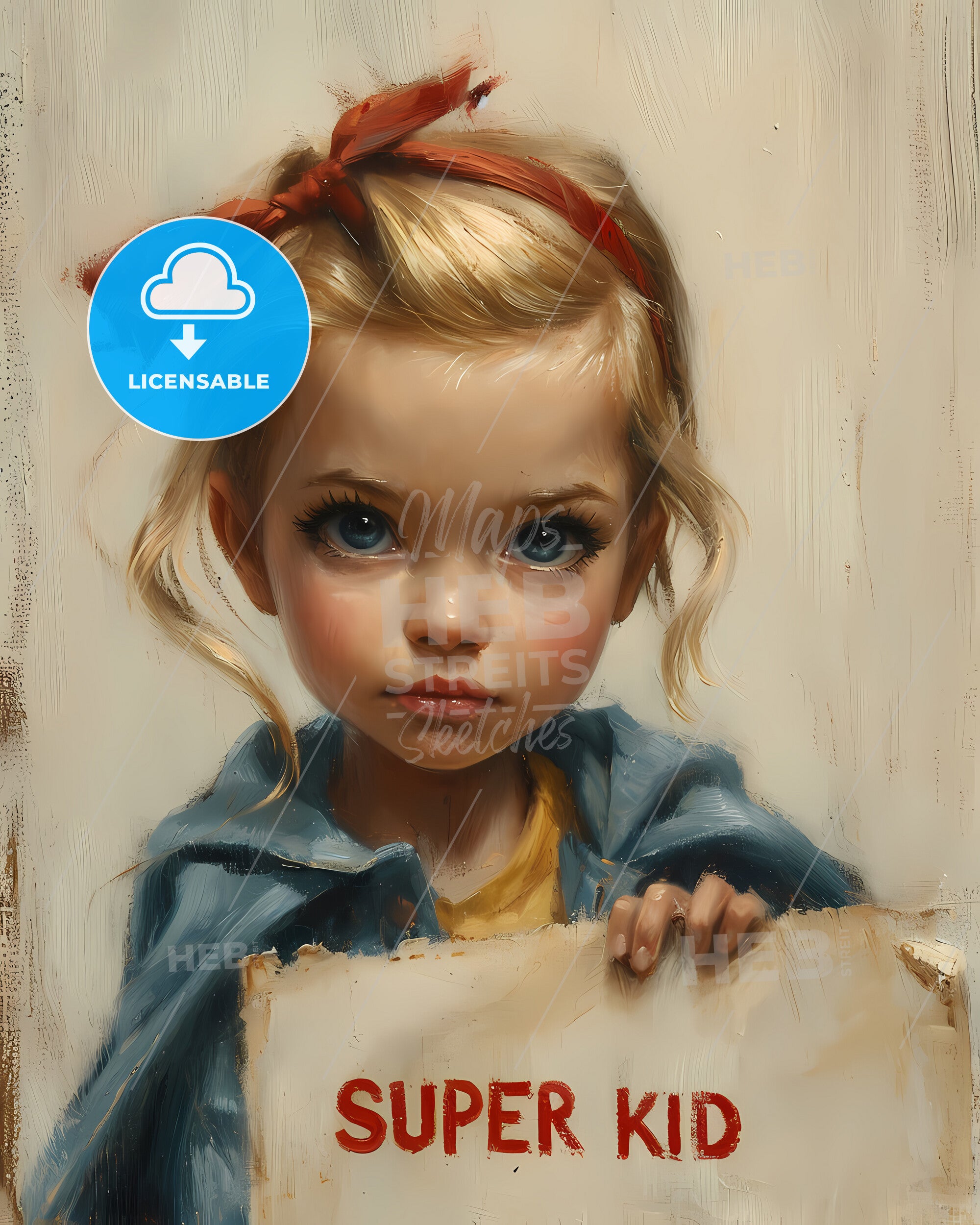 Cute Cartoon Of Child-Friendly Superhero - A Street With Tables And ...