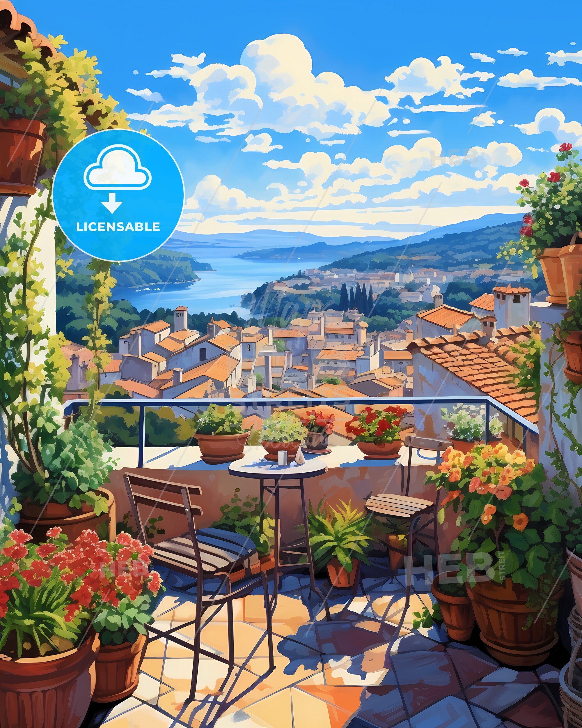 On The Roof Of Capri, Italy - A Balcony With A View Of A City And A ...