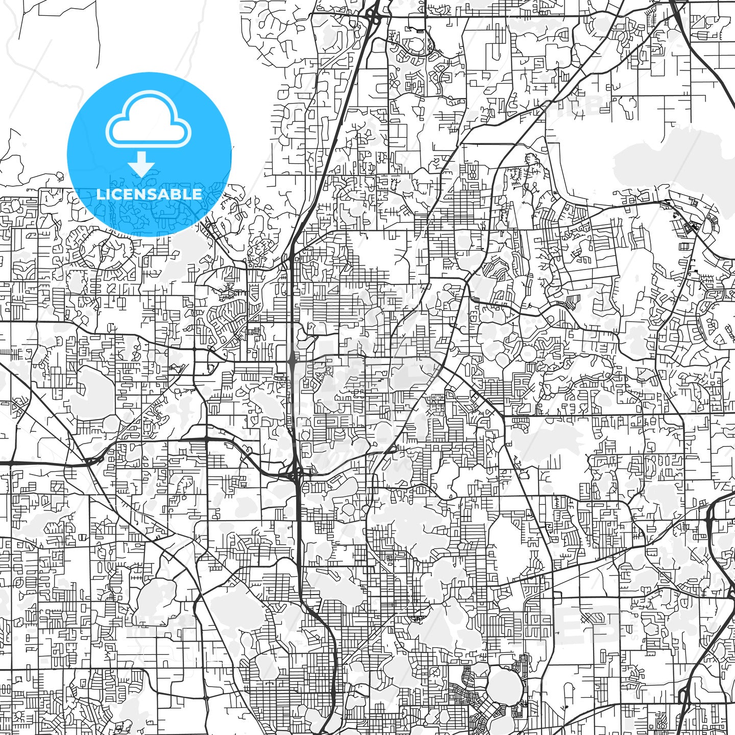 Altamonte Springs, Florida - Area Map - Light - HEBSTREITS