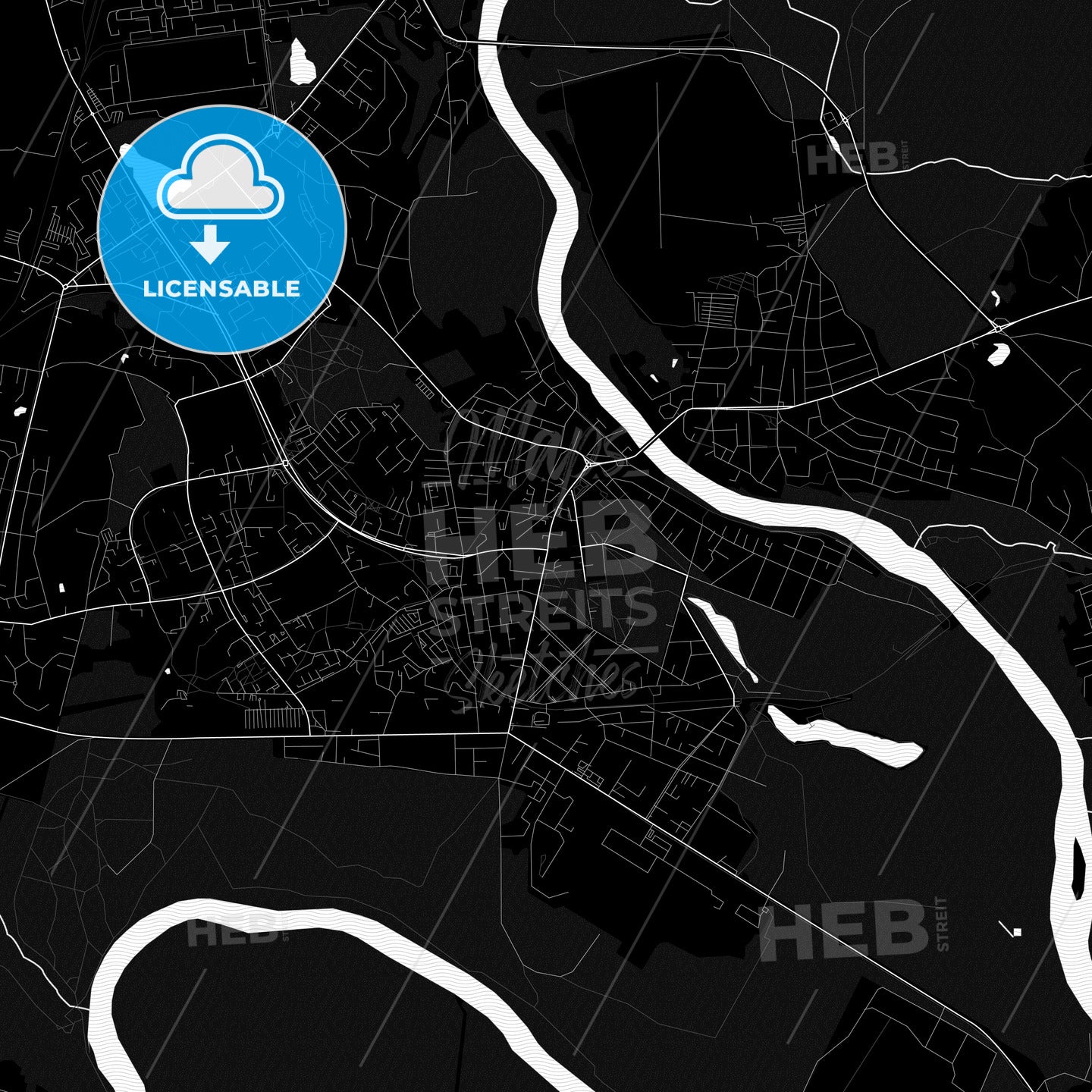 Alytus, Lithuania Pdf Vector Map Black And White – HEBSTREITS