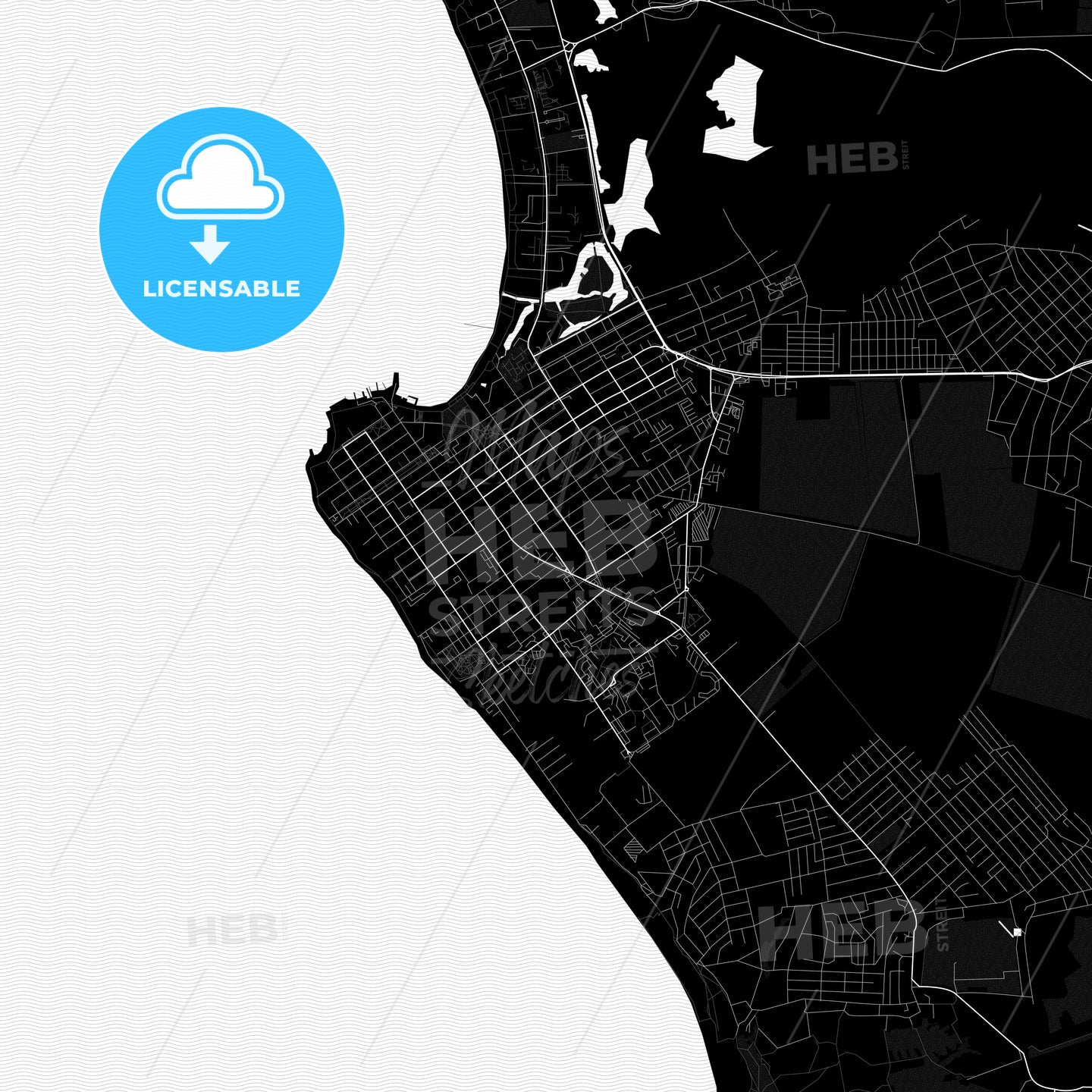 Anapa, Russia Pdf Vector Map Black And White – HEBSTREITS