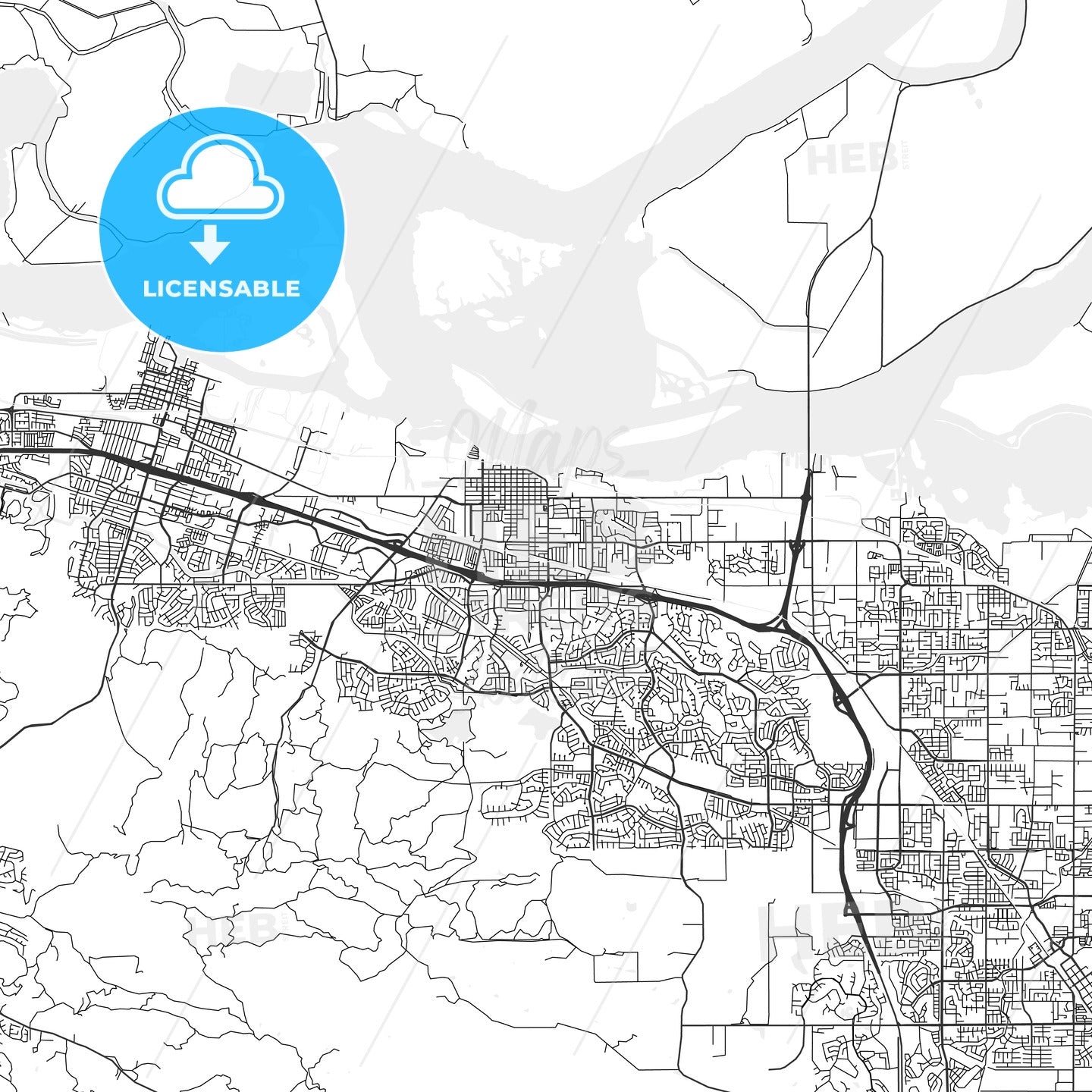 Antioch, California - Area Map - Light – HEBSTREITS