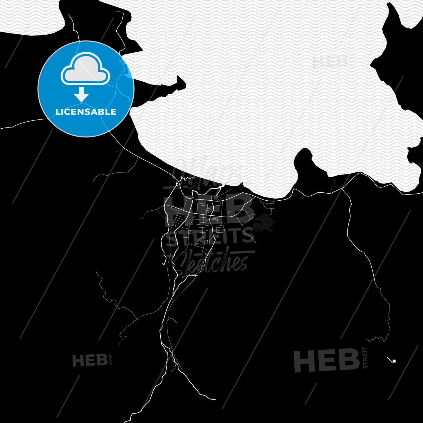 Arawa, Papua New Guinea Pdf Vector Map Black And White – HEBSTREITS