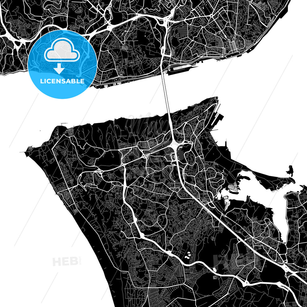 Area Map Of Almada, Portugal – HEBSTREITS