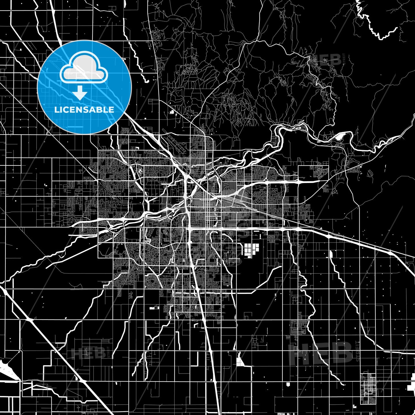 Area Map Of Bakersfield, Usa – HEBSTREITS