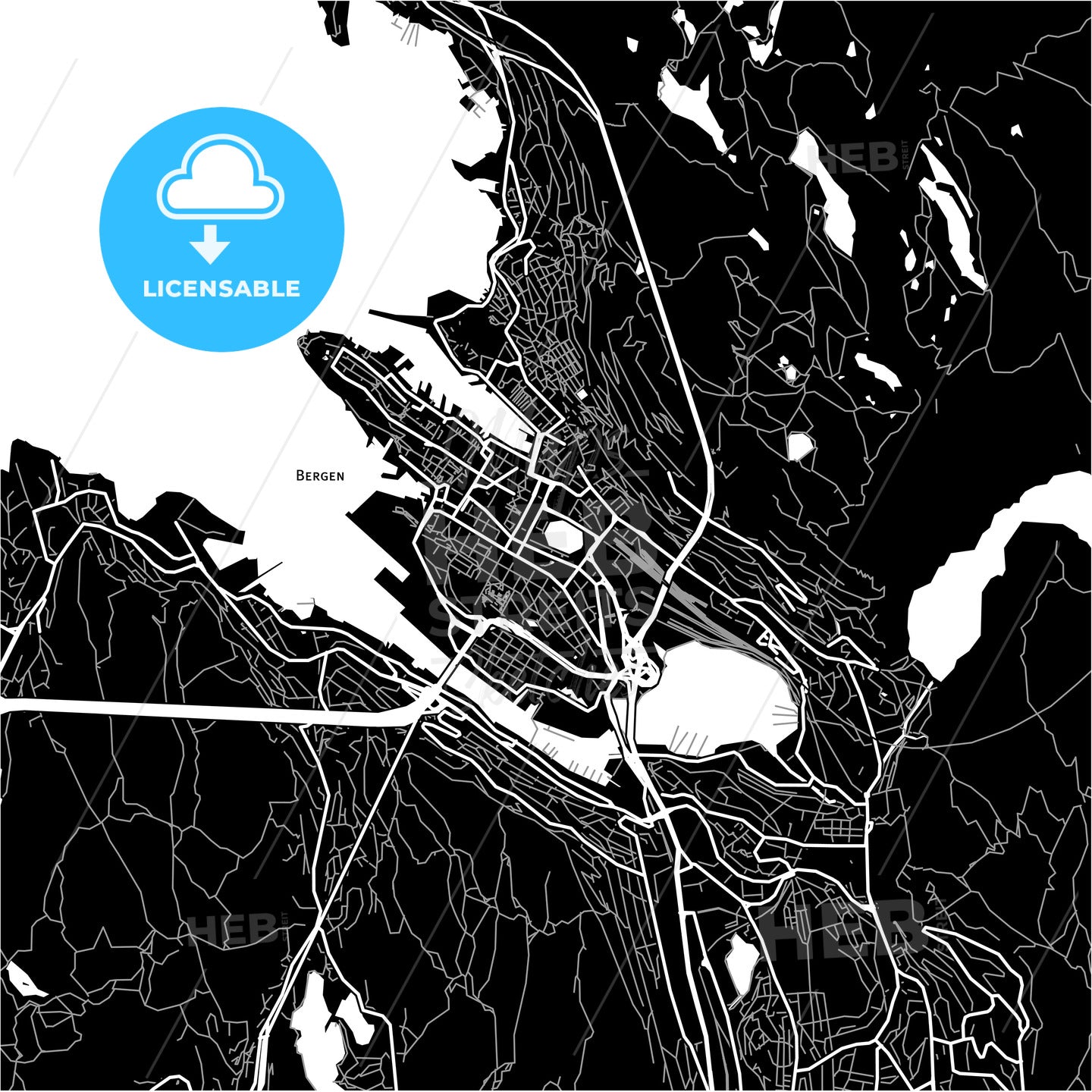 Area Map Of Bergen, Norway – HEBSTREITS