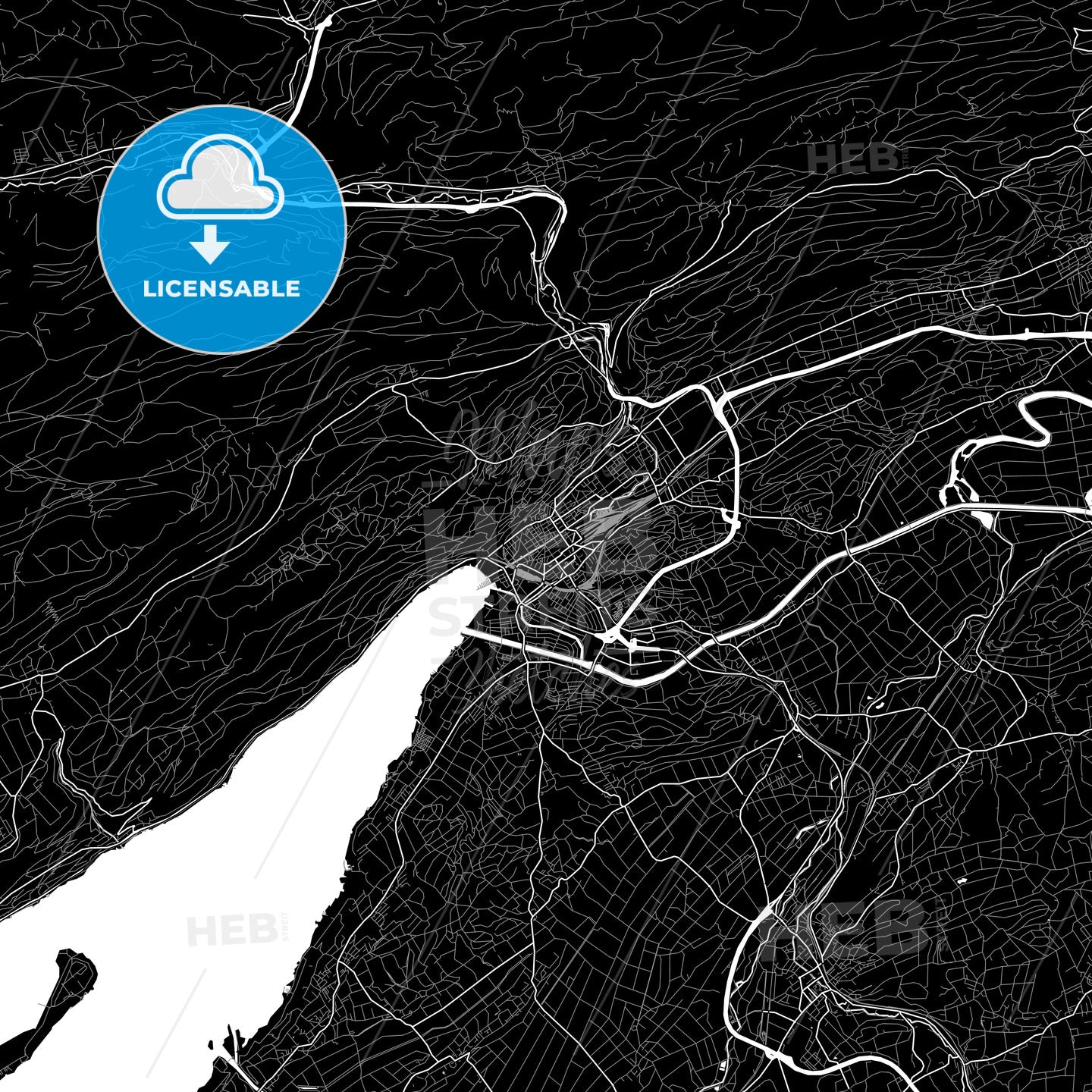 Area map of Biel, Switzerland - HEBSTREITS