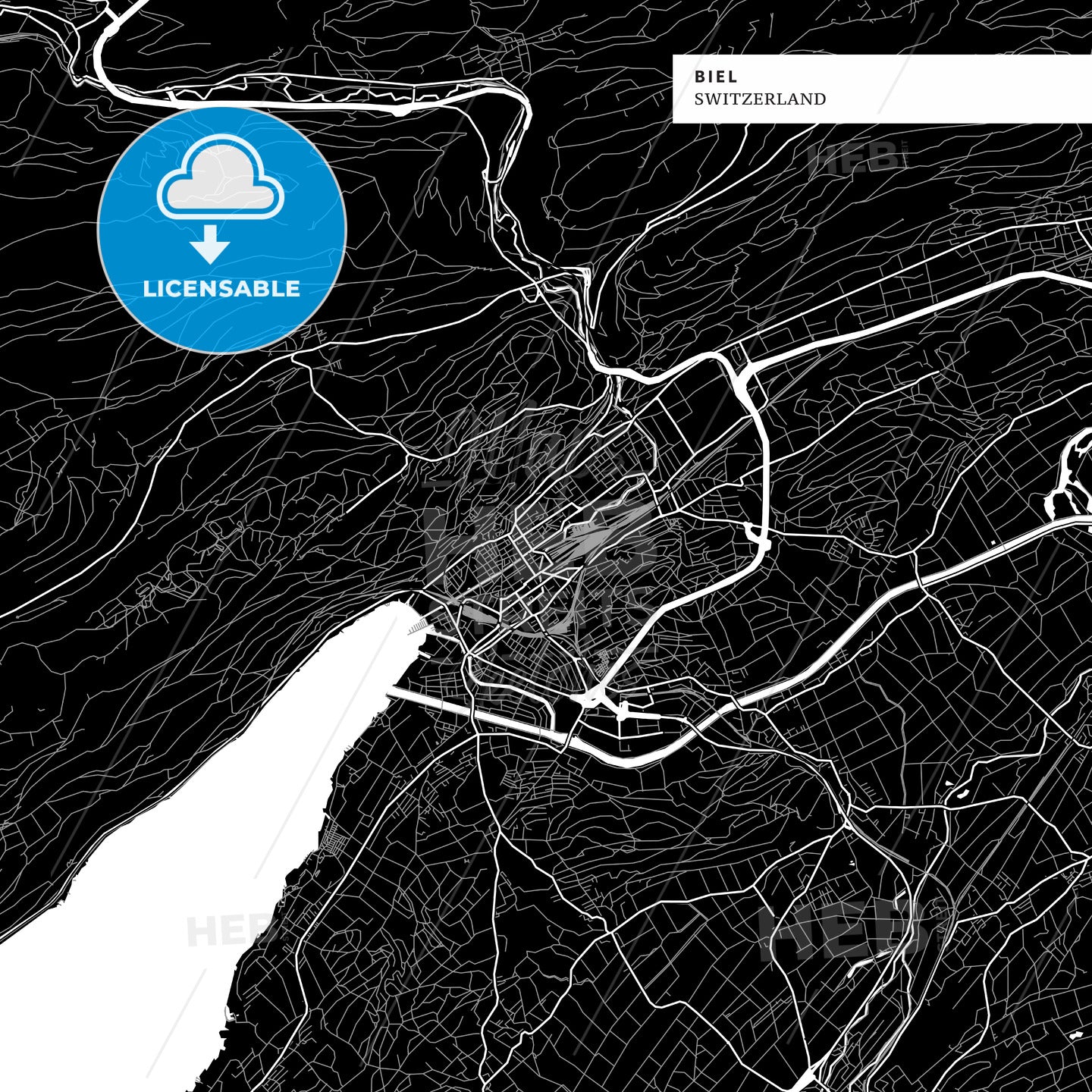 Area Map Of Biel, Switzerland – HEBSTREITS