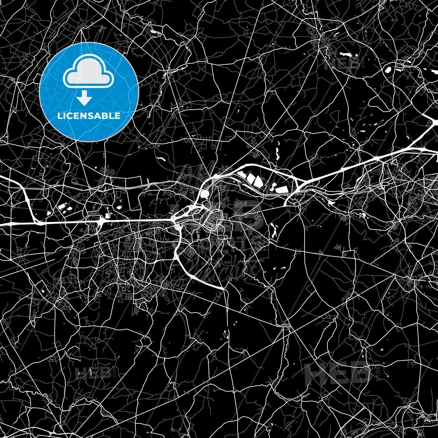 Area Map Of Mons, Belgium – HEBSTREITS