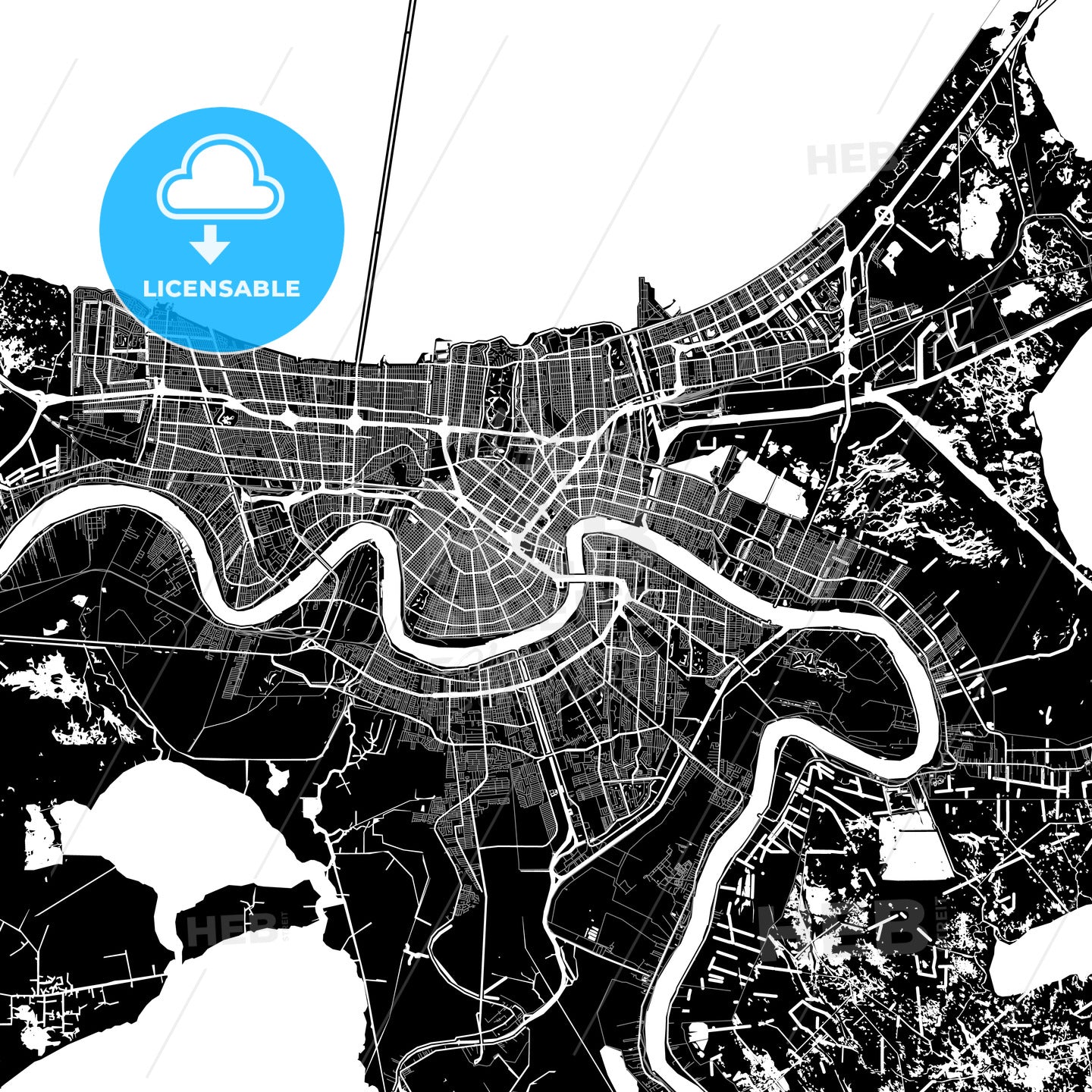 Area Map Of New Orleans, Usa – HEBSTREITS