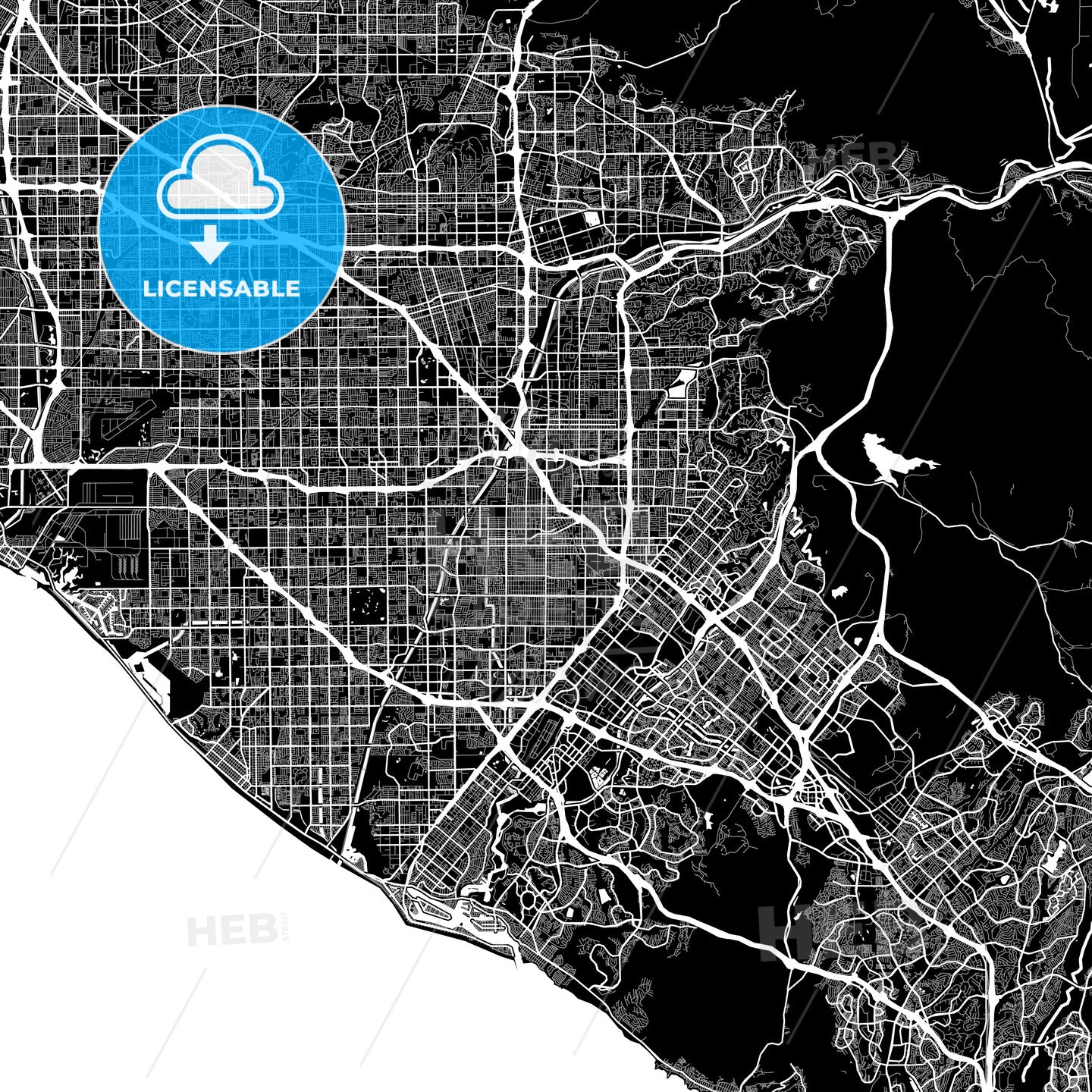 Area Map Of Santa Ana, Usa – HEBSTREITS